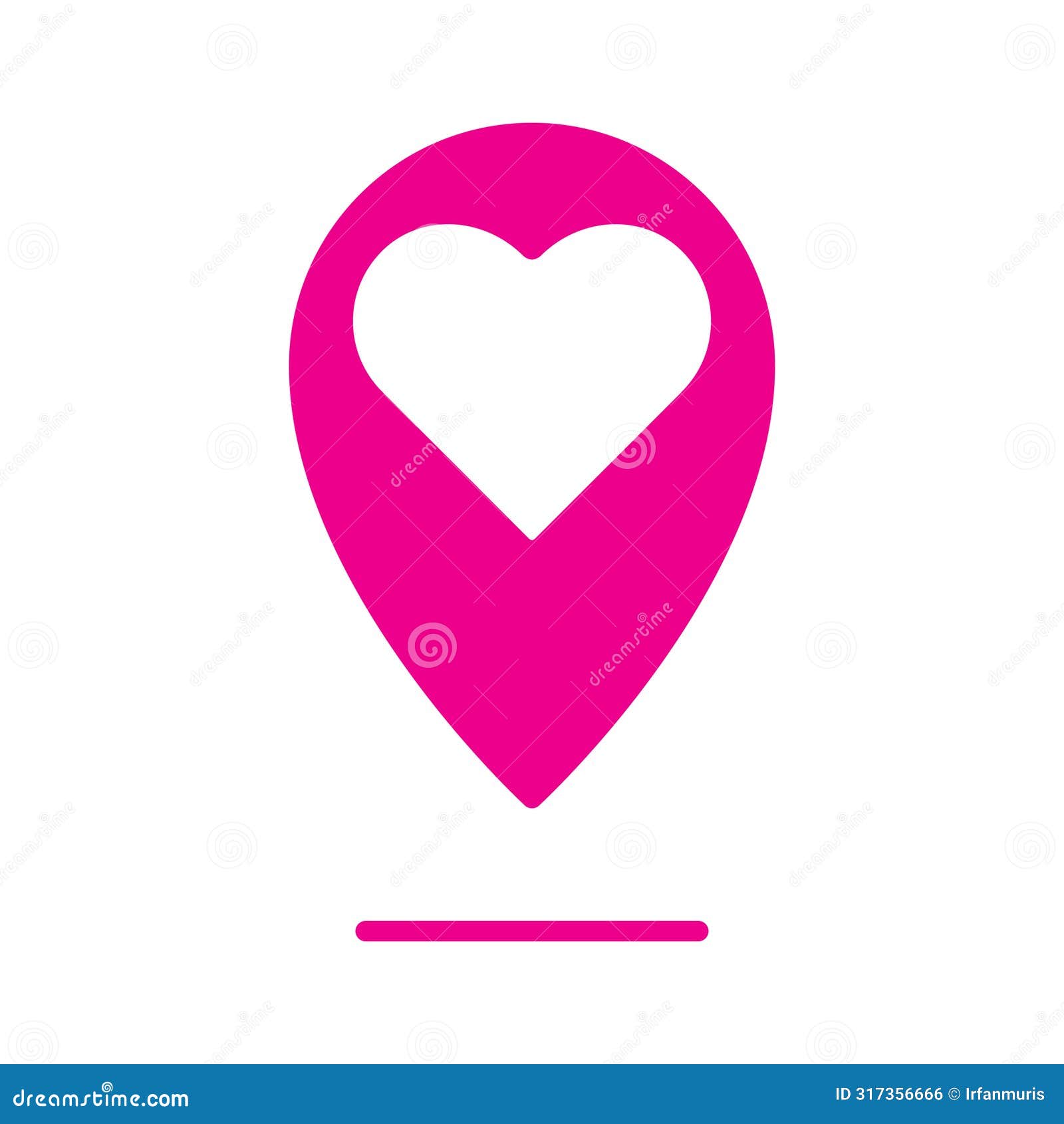 Love Location, Pink Map Pin with Heart Shape Stock Vector ...