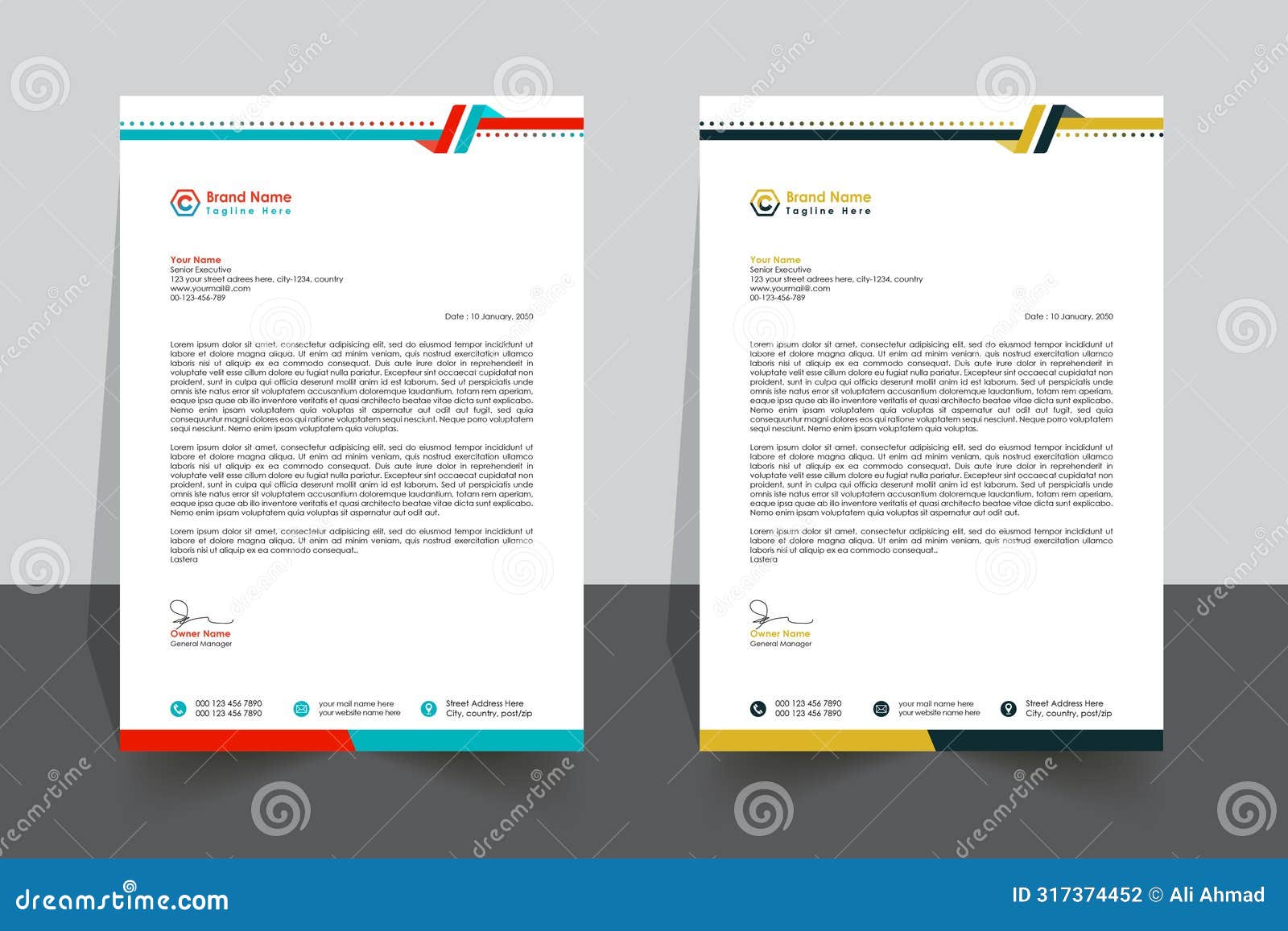 Most Popular Business Pad Design Modern Letterhead Pad Template Stock ...