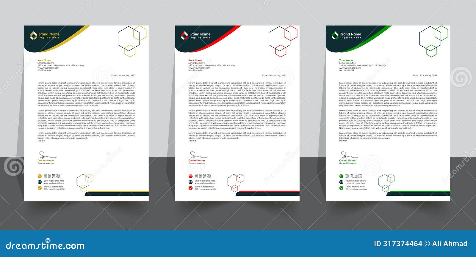 Popular Modern Business Pad Design Letterhead Pad Template Stock Vector ...