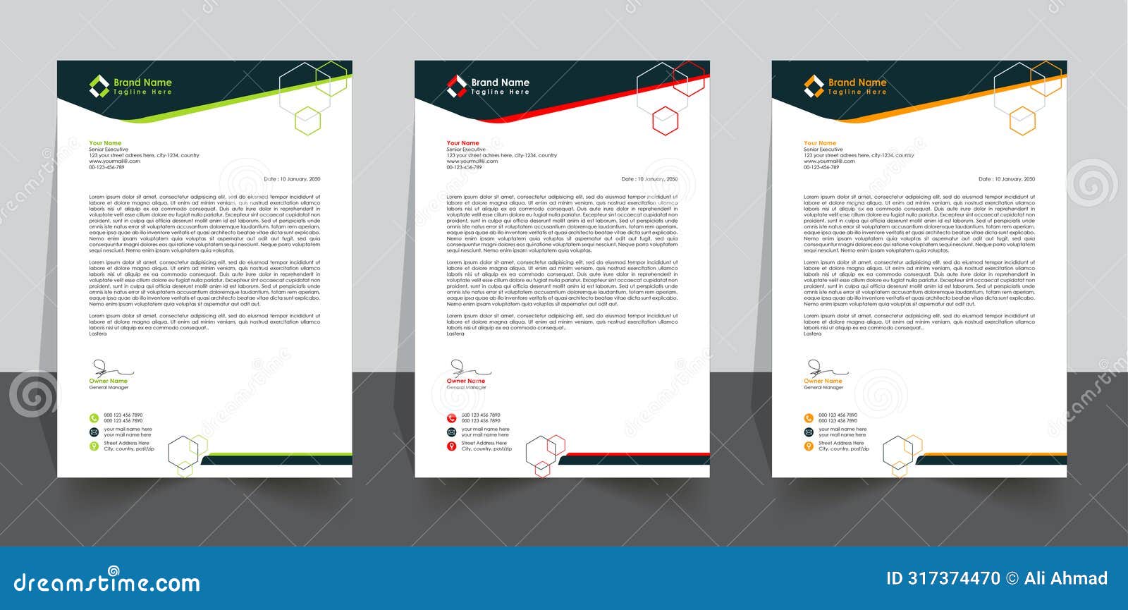 Most Download Business Pad Design Modern Letterhead Pad Template Stock ...