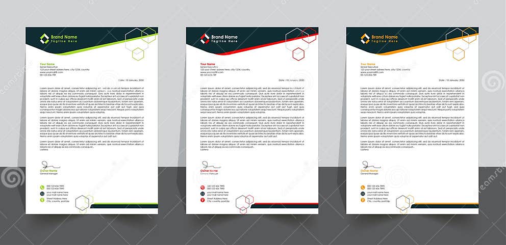 Most Download Business Pad Design Modern Letterhead Pad Template Stock ...