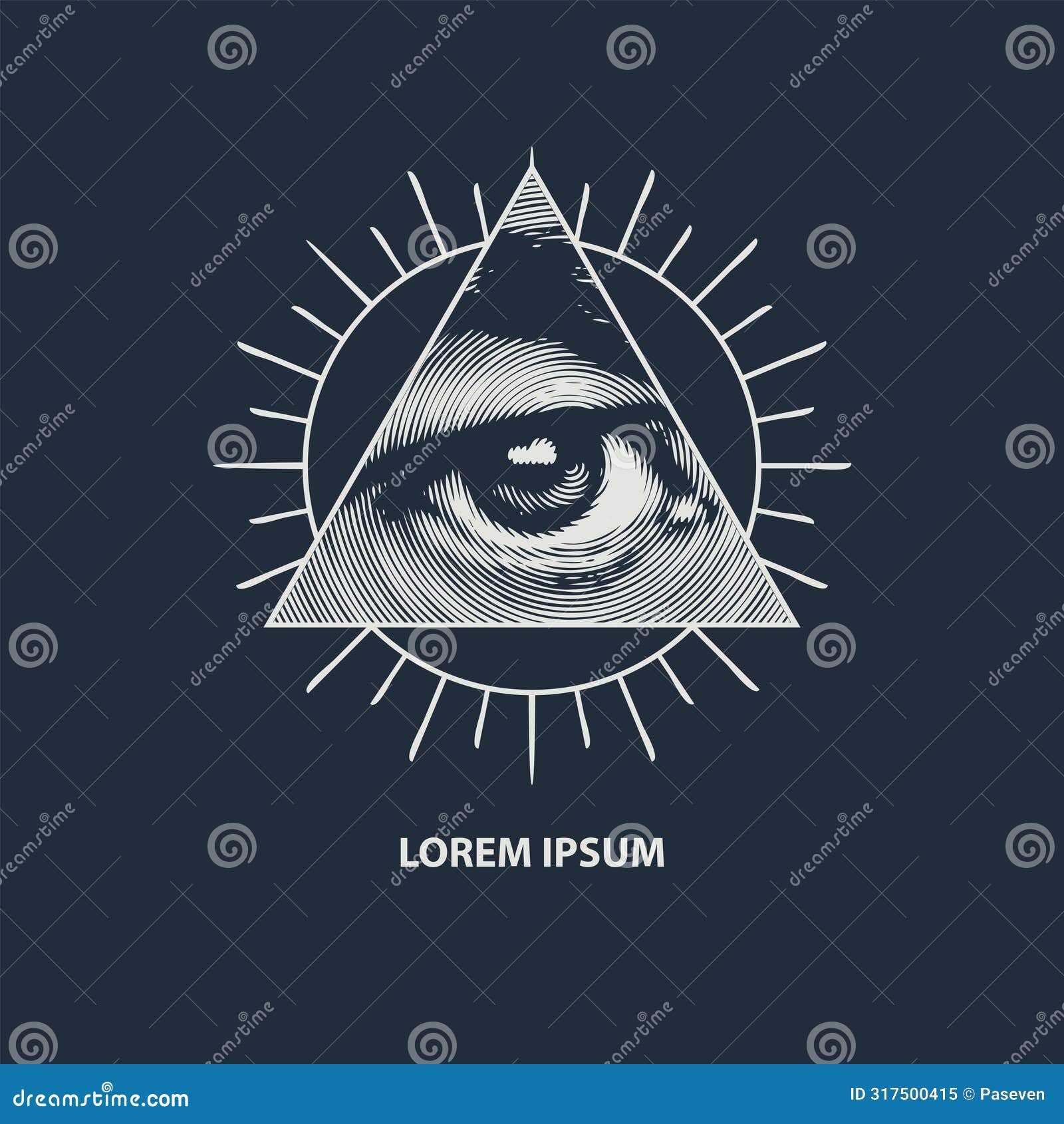 Eye of Providence in a Triangular Pyramid and the Inscription Stock ...