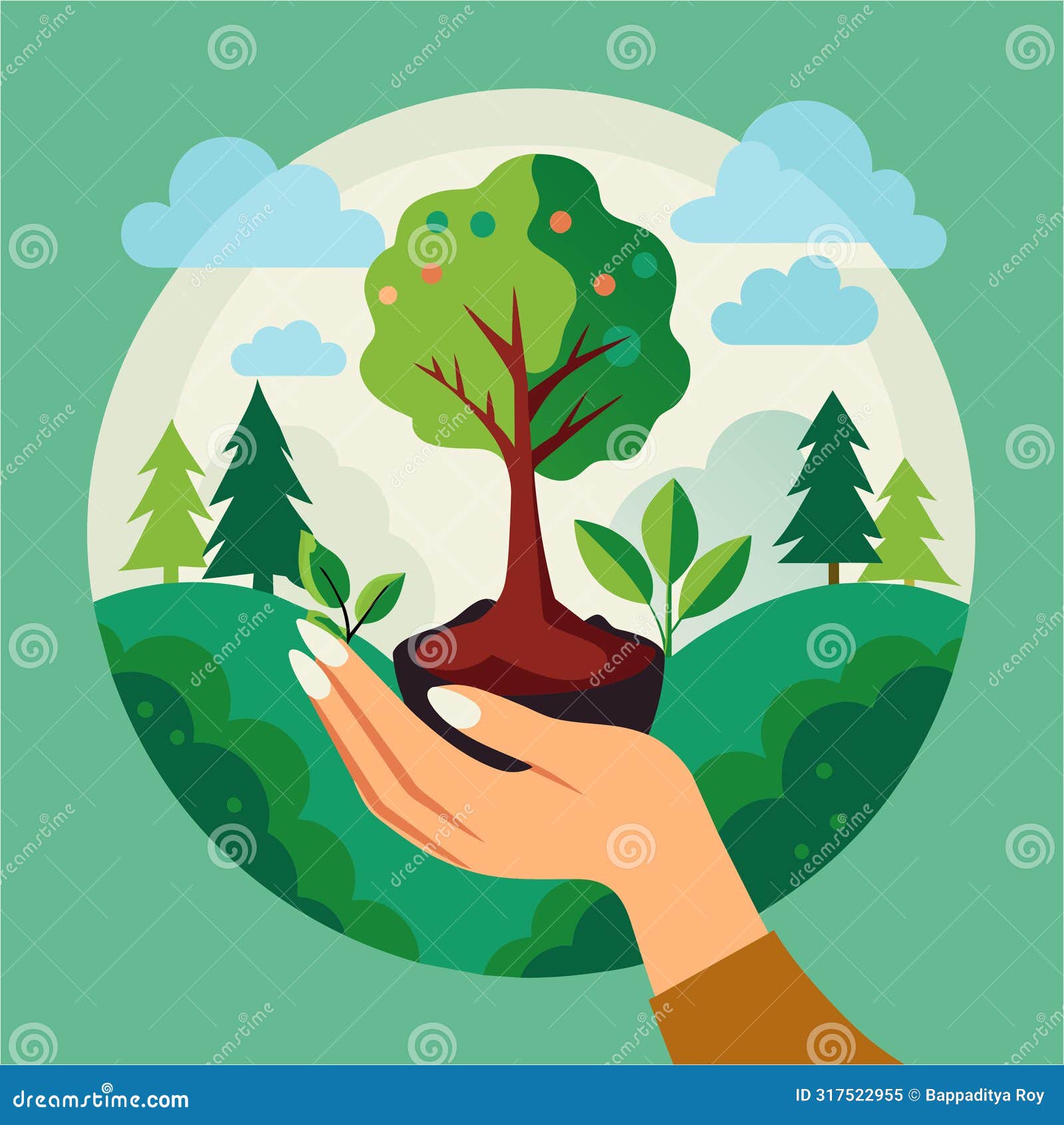 Sustainable Planet Eco Awareness Stock Vector - Illustration of globe ...