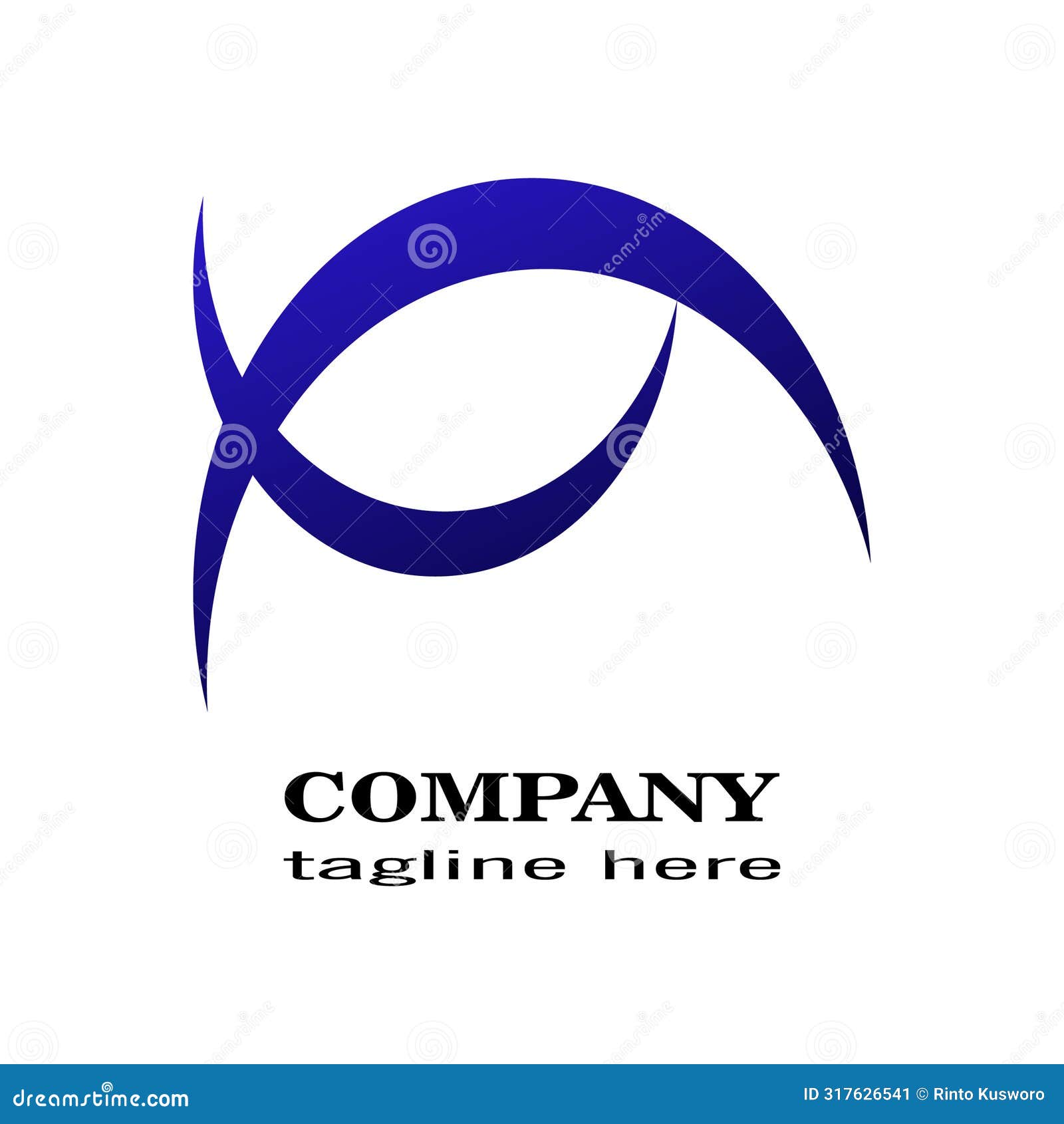 Curve Shape Blue Logo Design. Trendy Sign Stock Vector - Illustration ...