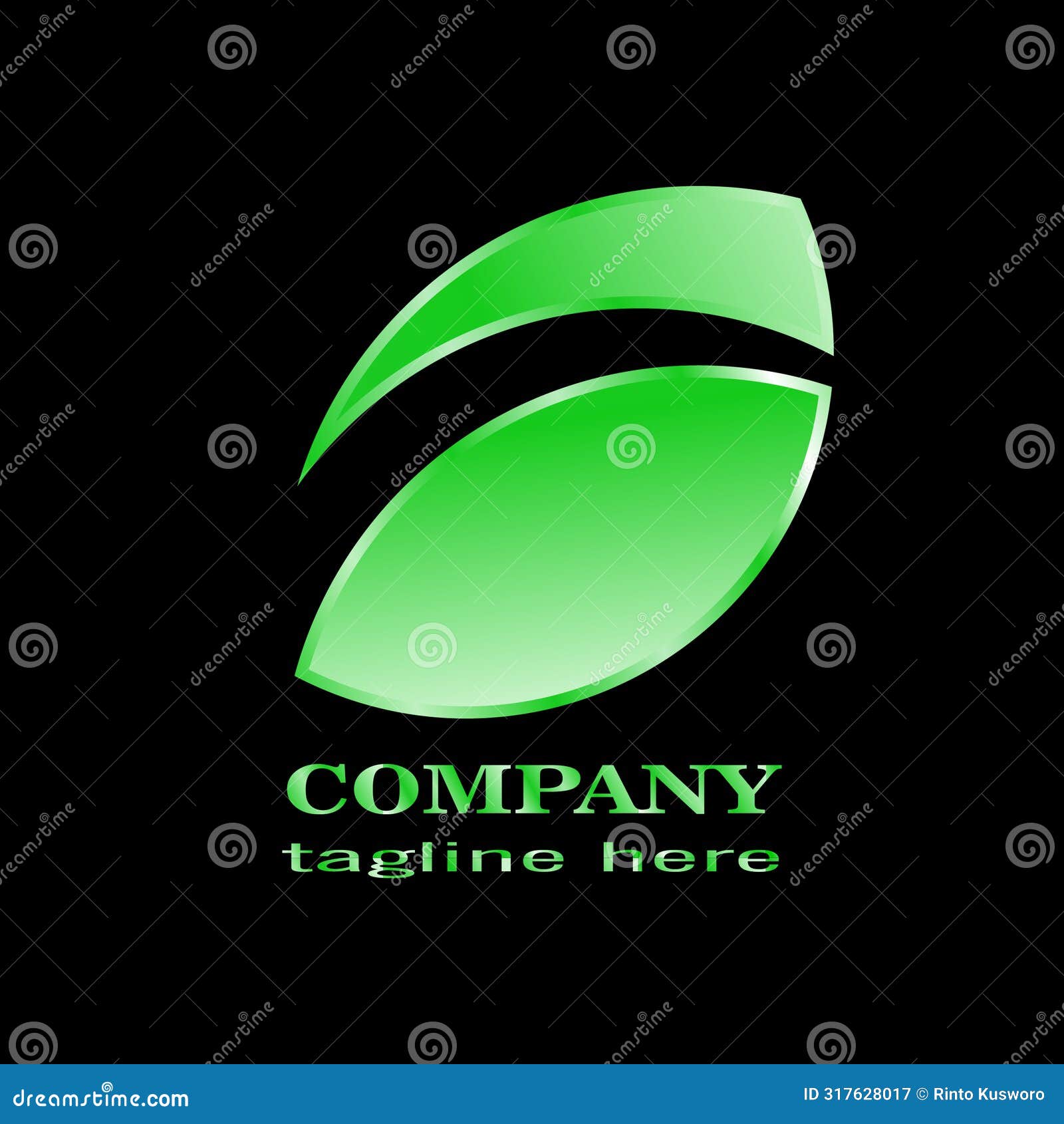 Green Trendy Shape Modern Logo Design. Elegant Circle Metallic Green ...