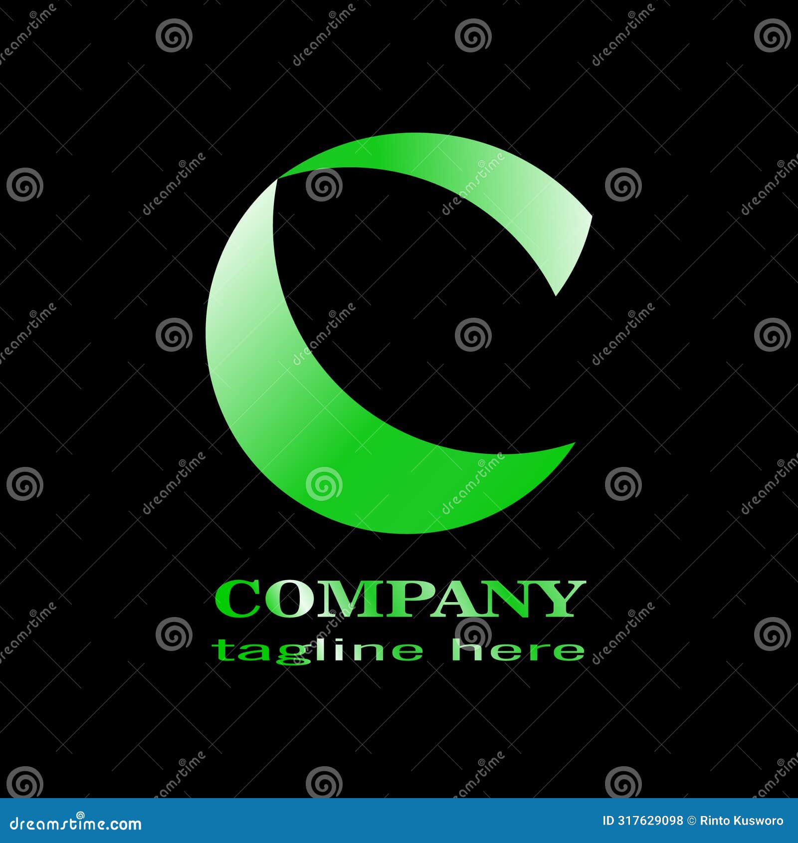 Shape Circle Green Gradient Logo. Stock Illustration - Illustration of ...