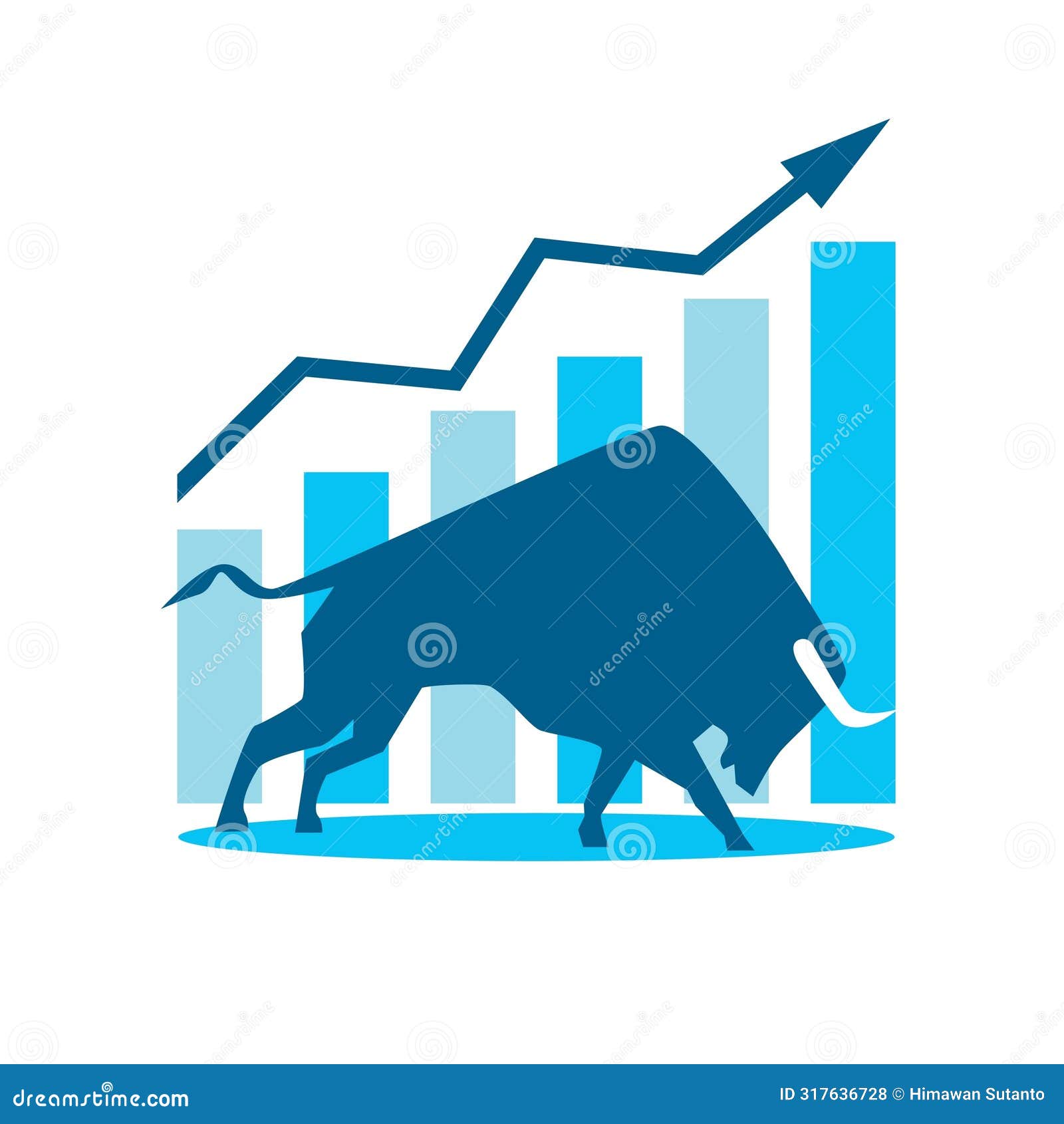 Bullish Stock Illustration Design. Increase Chart Graphic Improvement ...