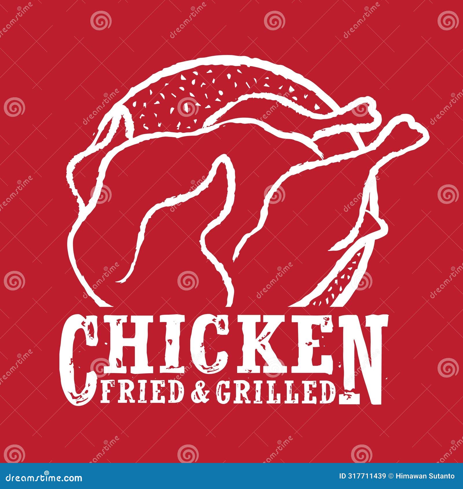 Chicken Logo Stamp Design. Whole Grilled Stock Vector - Illustration of ...