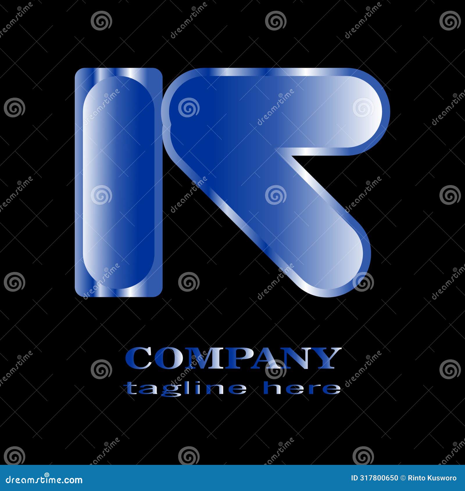 Metallic Gradient Blue Logo Design. Geometric Shape Stock Vector ...