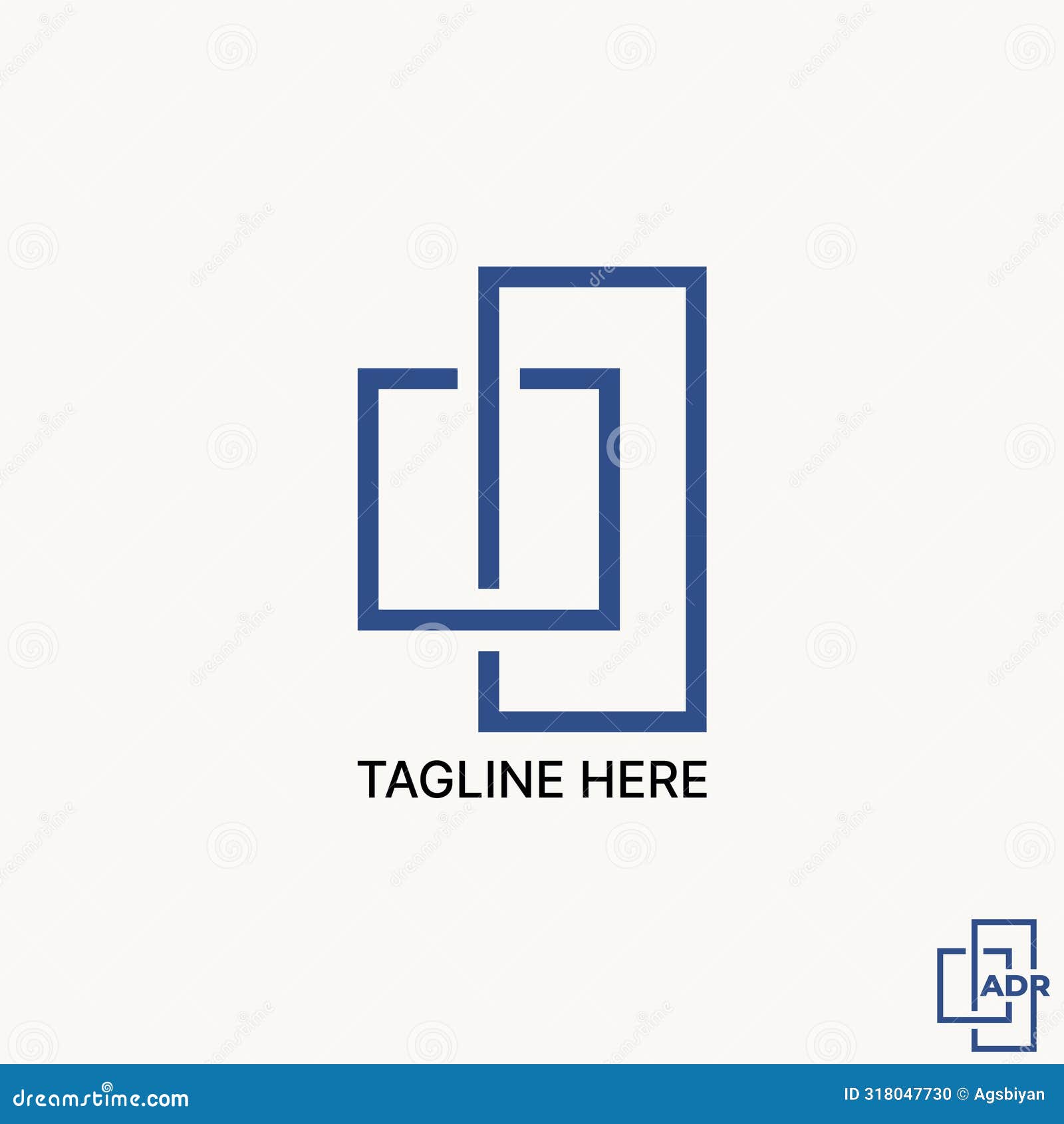 Unique Simple 2 Lines Square Cutting Building. Related Monogram ...