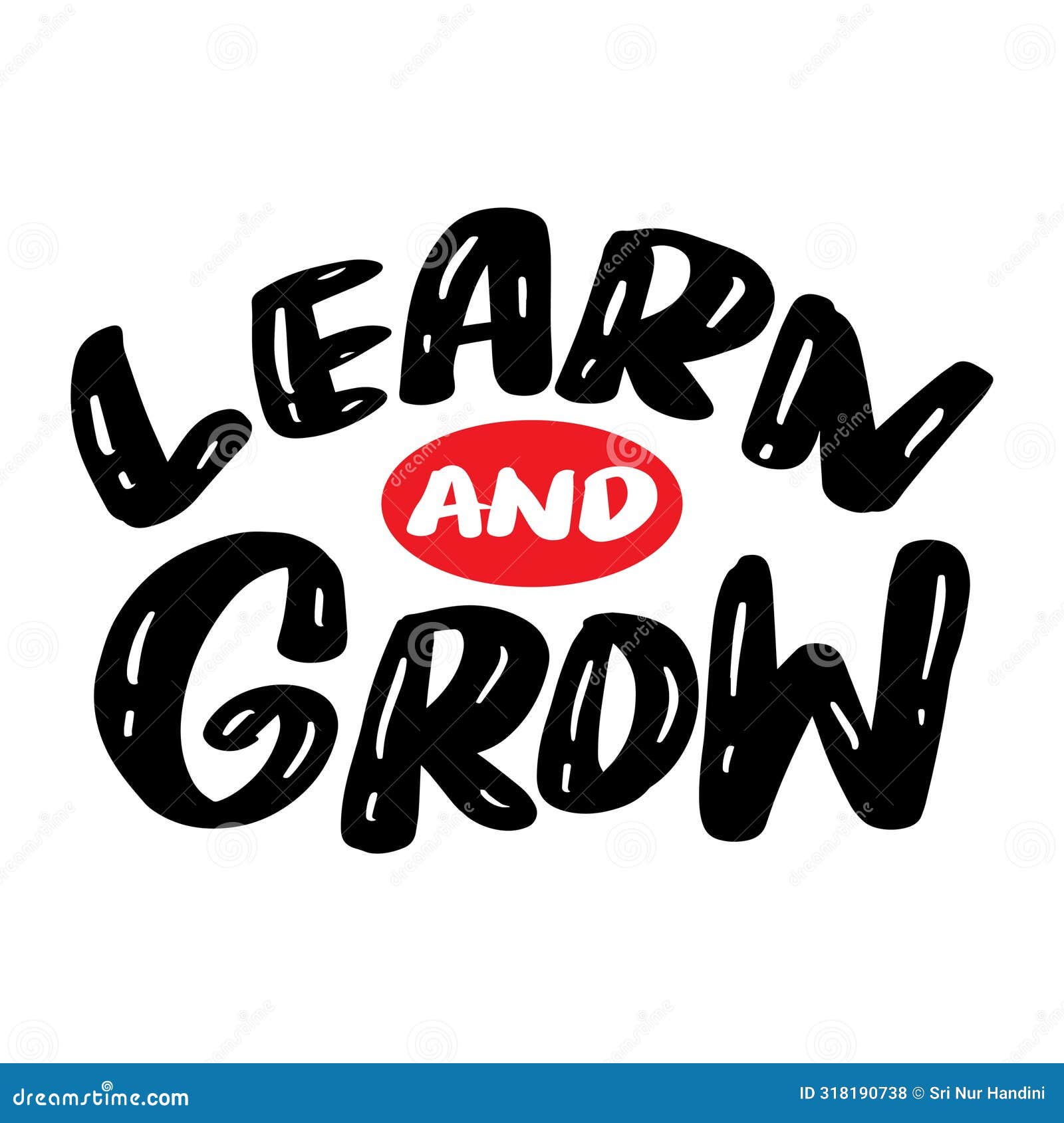 Learn and Grow. Sticker for Social Media Content Stock Vector ...