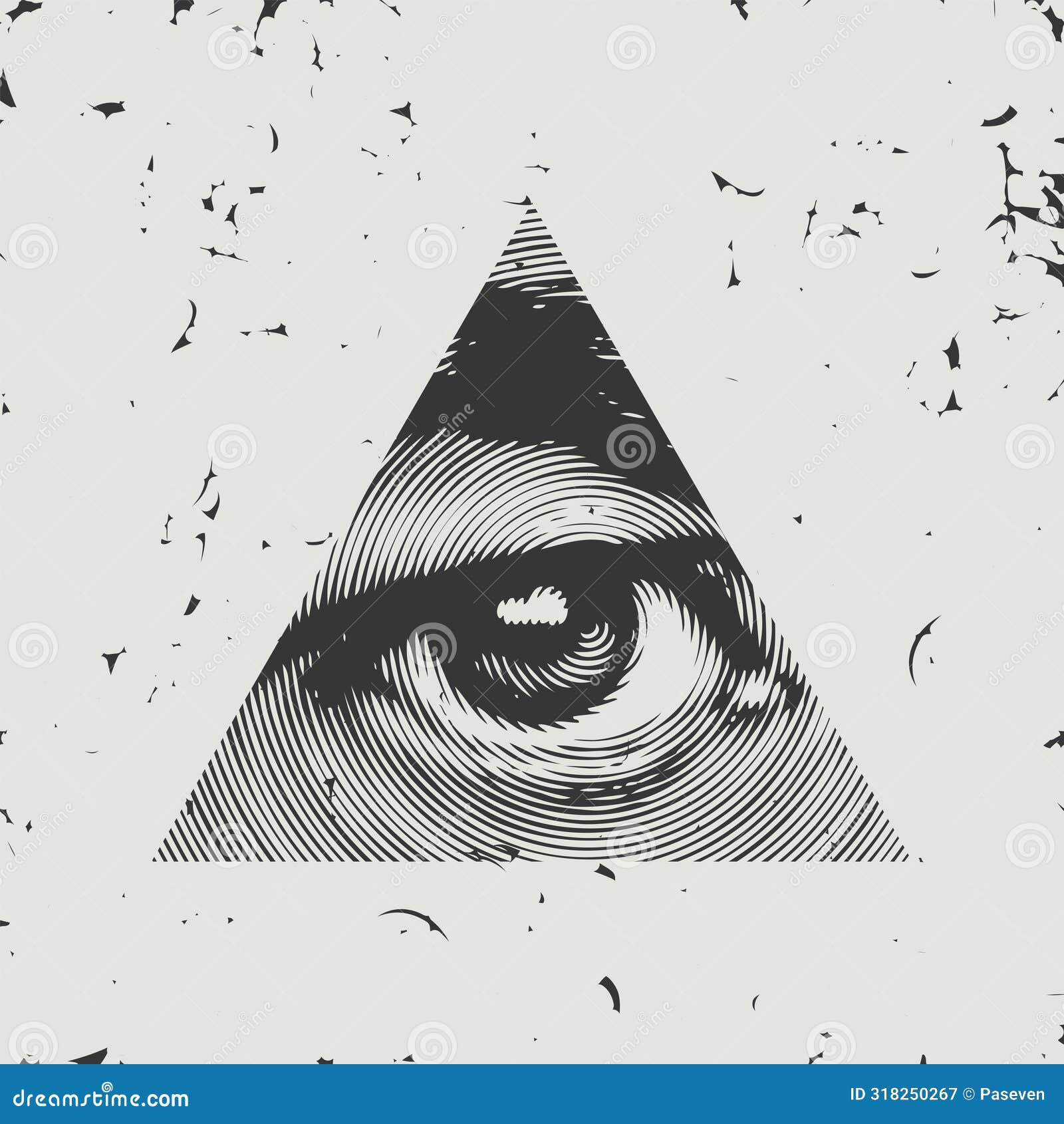 Eye Of Providence In A Triangular Pyramid Cartoon Vector ...