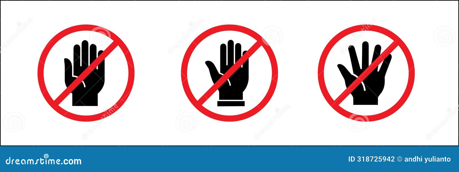 Hands Icon Set. Hand Stop Signs. Palm Hand Inside Polygon Sign. Raise ...