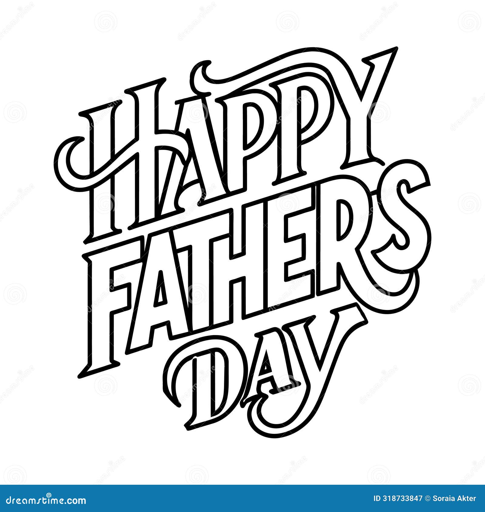 Happy Father S Day, Handwritten Text Vector Illustration Stock Vector ...