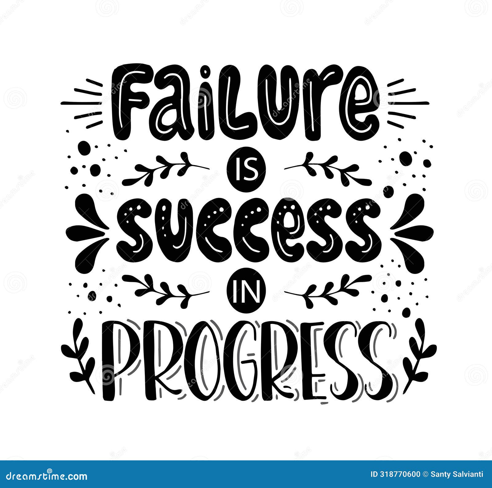 Failure is Success in Progress, Hand Lettering, Motivational Quotes ...