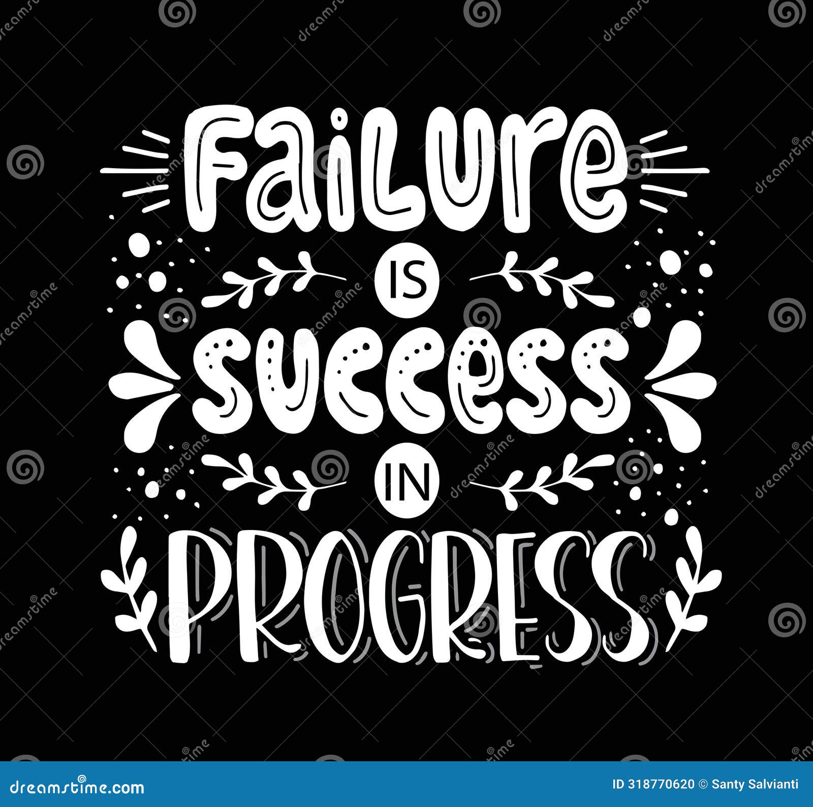 Failure is Success in Progress, Hand Lettering, Motivational Quotes ...