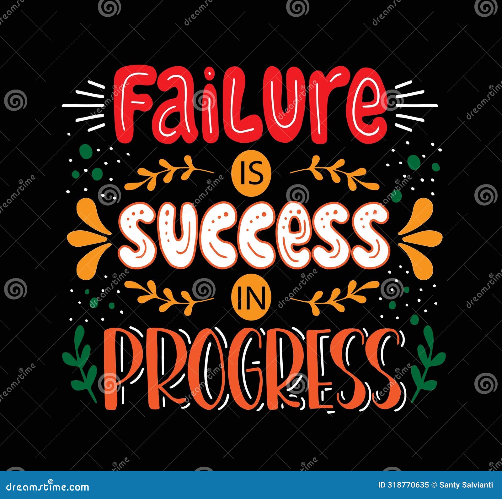 Failure is Success in Progress, Hand Lettering, Motivational Quotes ...