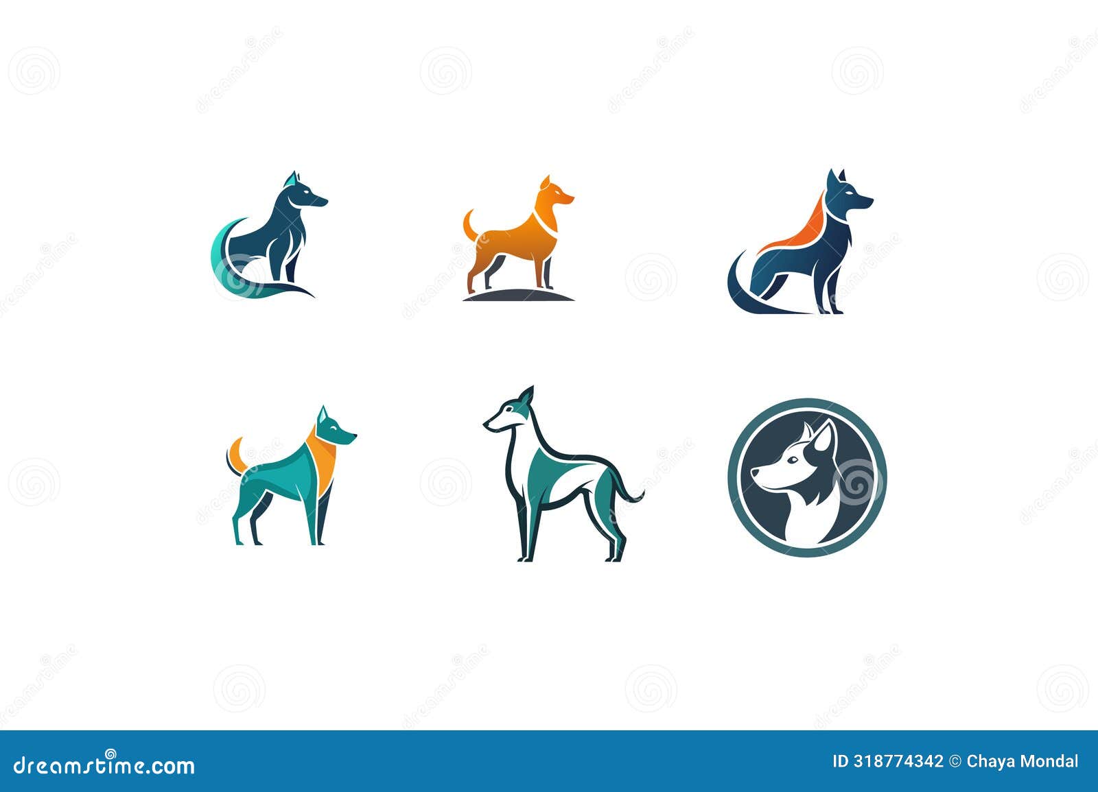 Dog Logo Collection Symbol Vector Illustration. Stock Vector ...