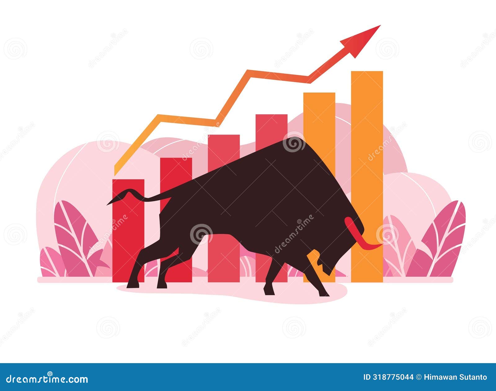 Bullish Stock Increase Chart Illustration Design Stock Vector ...