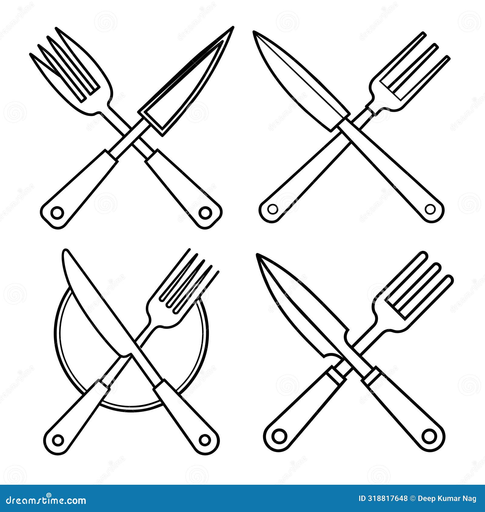 Elegant Knives and Forks Timeless Dining Essentials Stock Vector ...