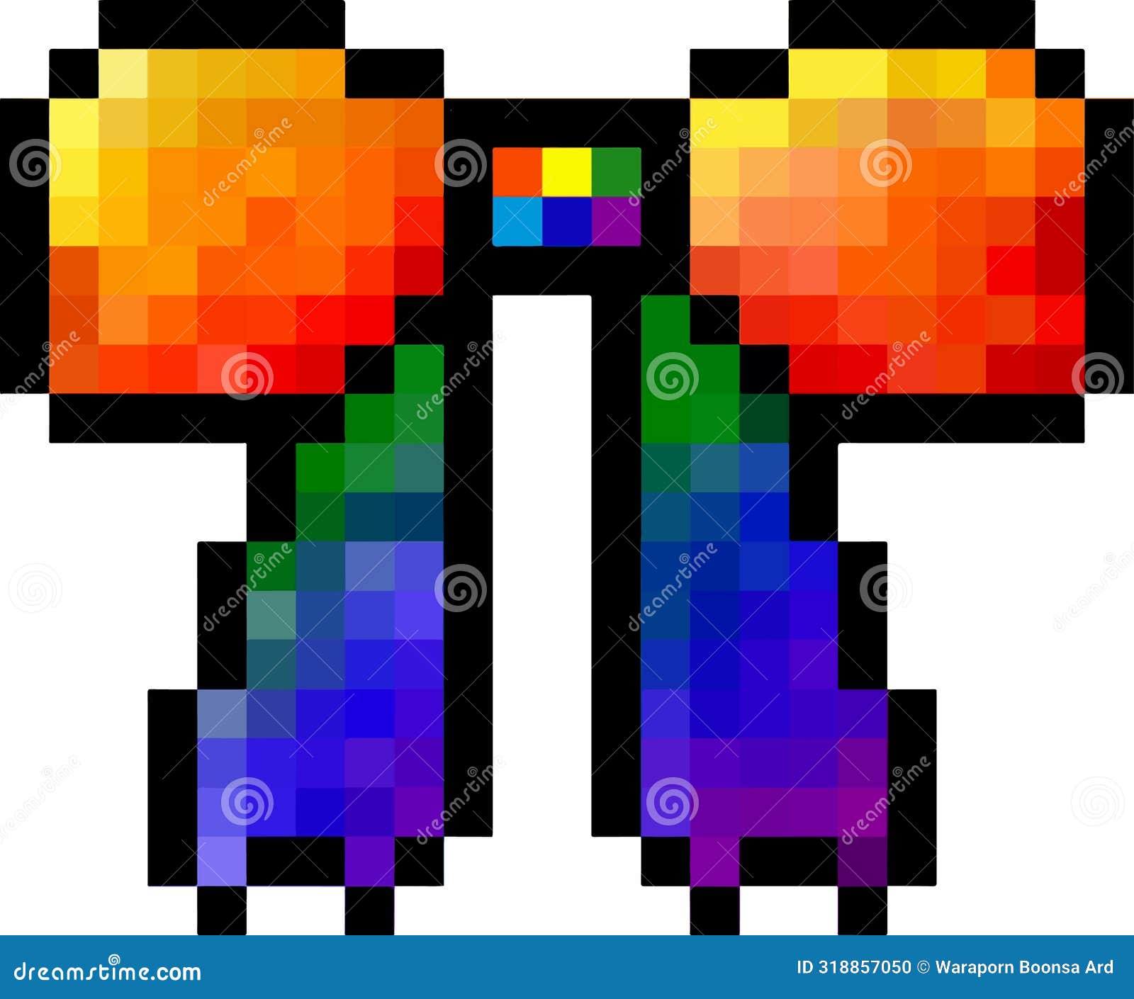 Pride Month Ribbon in Pixel Art Stock Vector - Illustration of lgbt ...