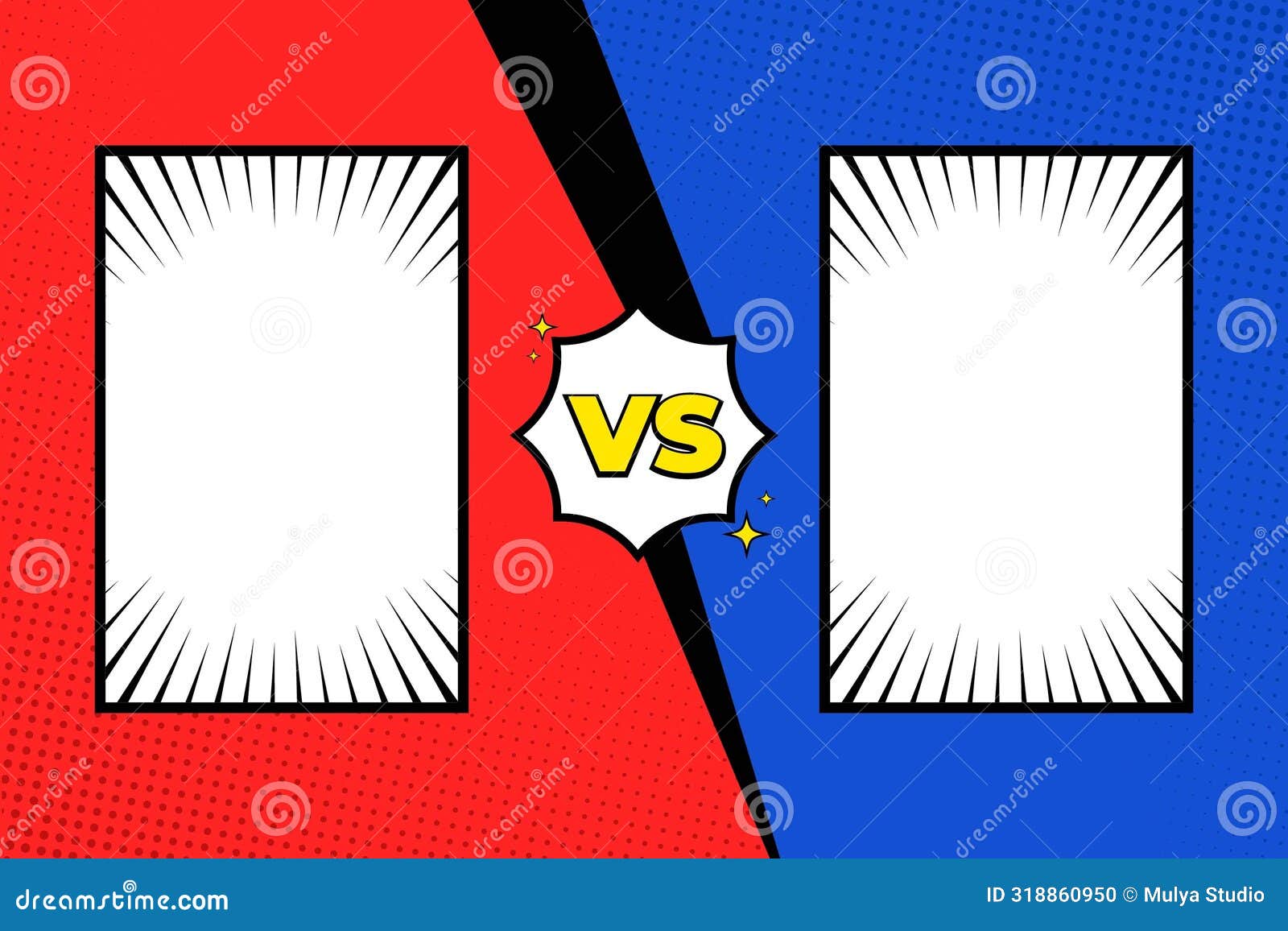 Eye Catching Duel Comparison Versus Poster In Comic Style Vector ...