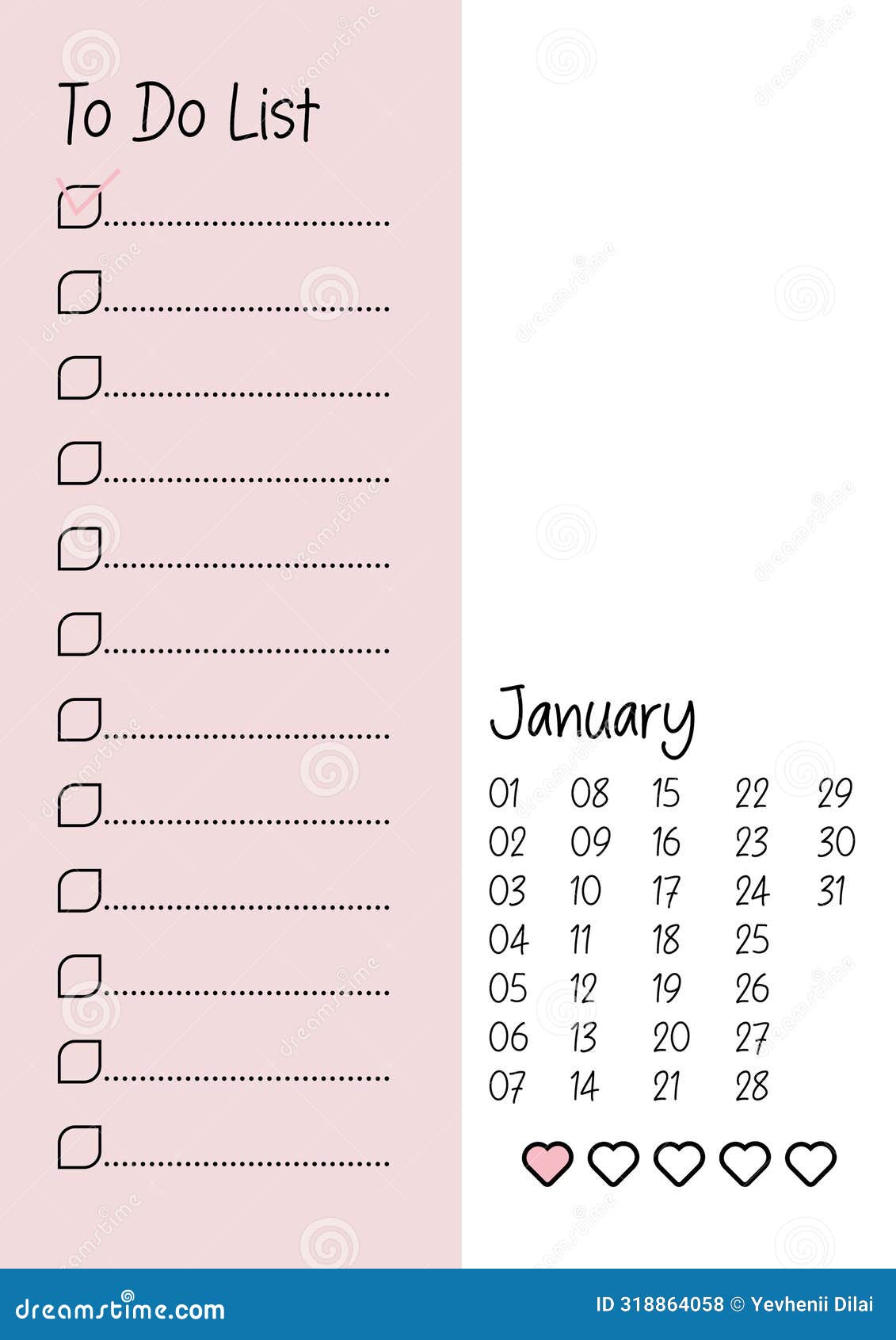 To Do List Planner Page A4. To Do Lists Stock Illustration ...