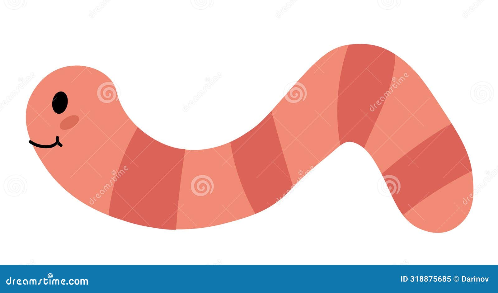 Kid Vector Striped Smiling Worm. Creative Element for Children Design ...