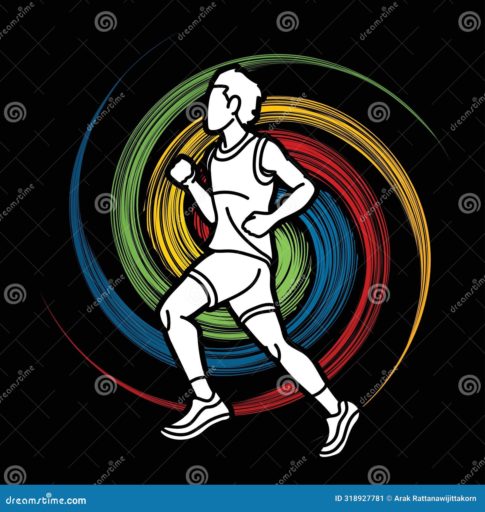 Running Action Movement Marathon Runner a Man Start Running Stock ...