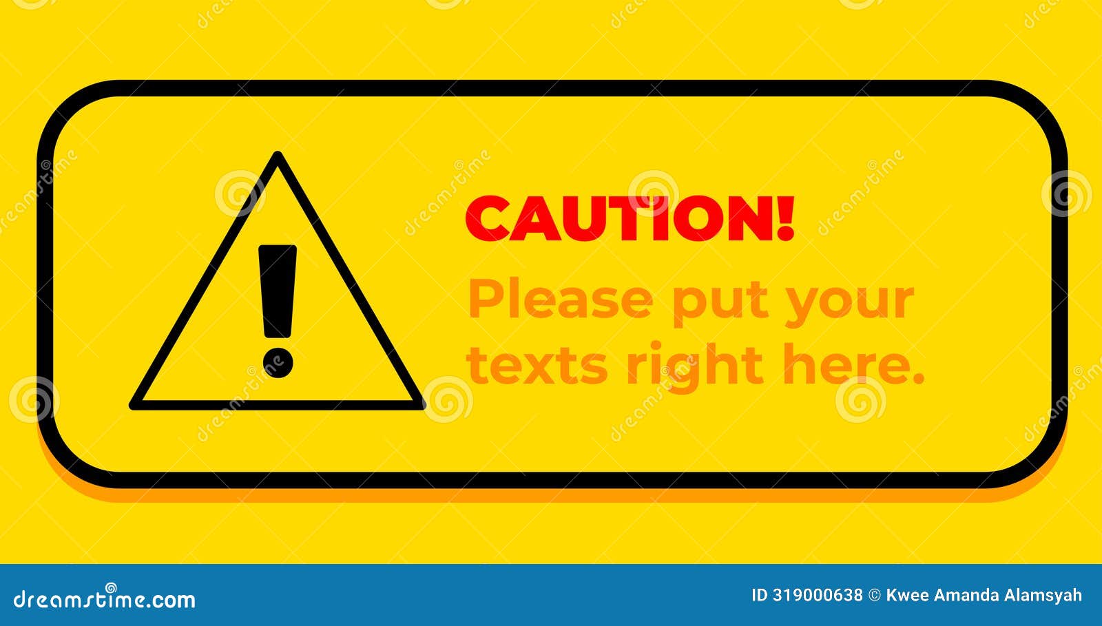 Caution Yellow Horizontal Banner Elements Stock Vector - Illustration ...
