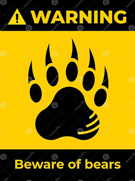 Beware of Bears Vector Poster Banner Sign Stock Vector - Illustration ...