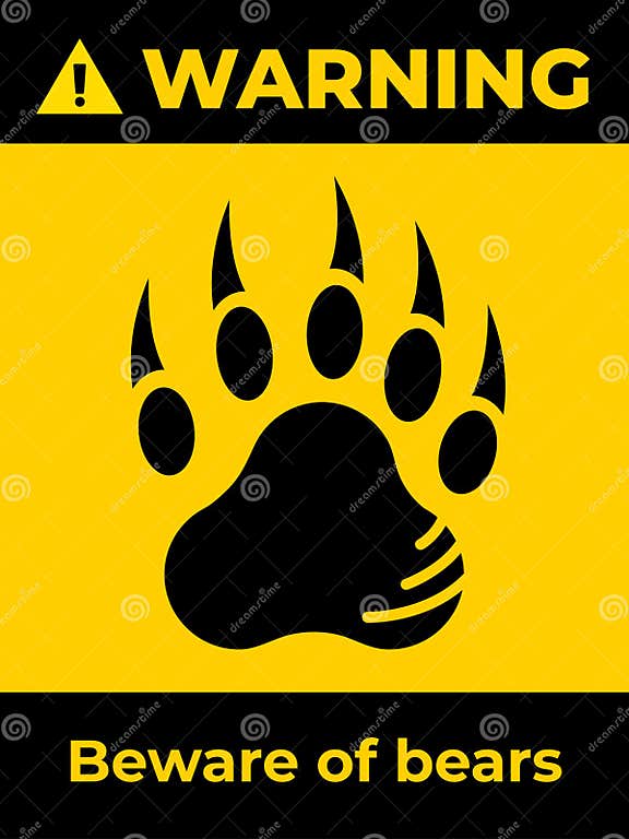 Beware of Bears Vector Poster Banner Sign Stock Vector - Illustration ...