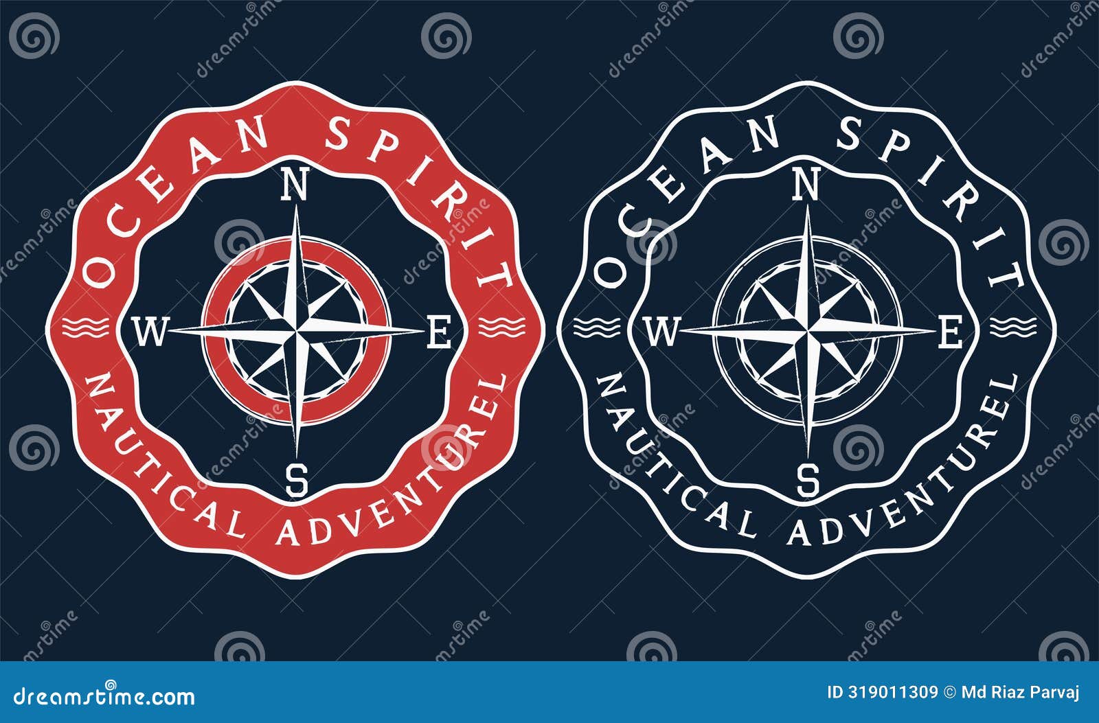 Ocean Spirit Nautical Adventure Print for T-shirt. Stock Vector ...