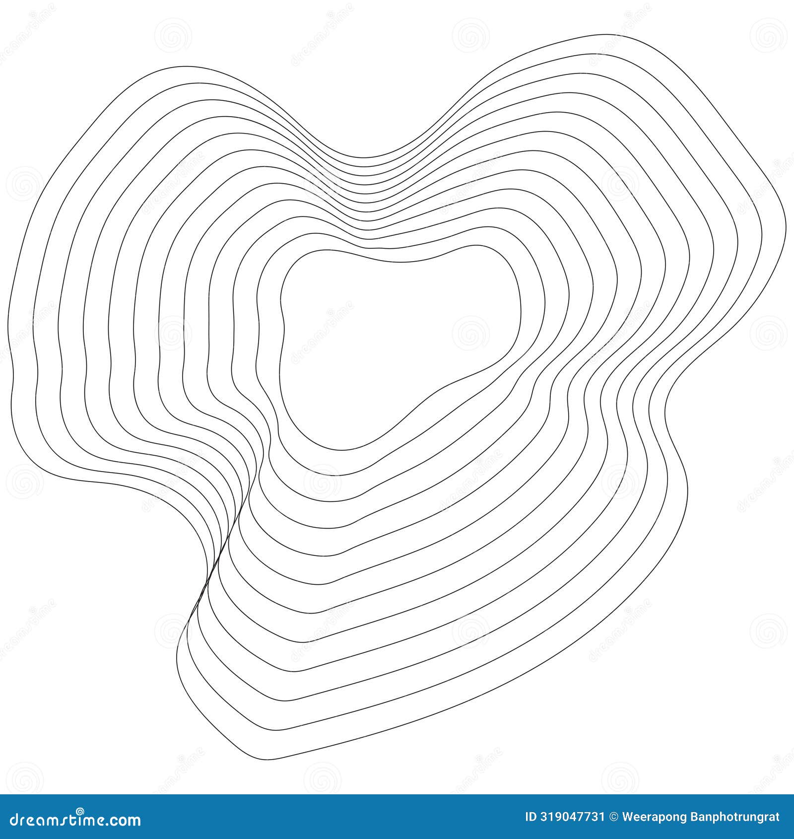Topographic Map for Studying, Curvy Abstract Art Lines for Decoration ...