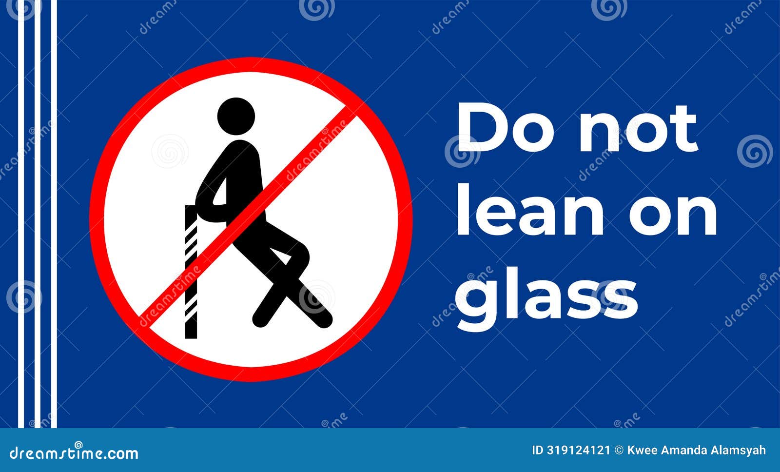 Do Not Lean on Glass Vector Poster Sign Stock Vector - Illustration of ...