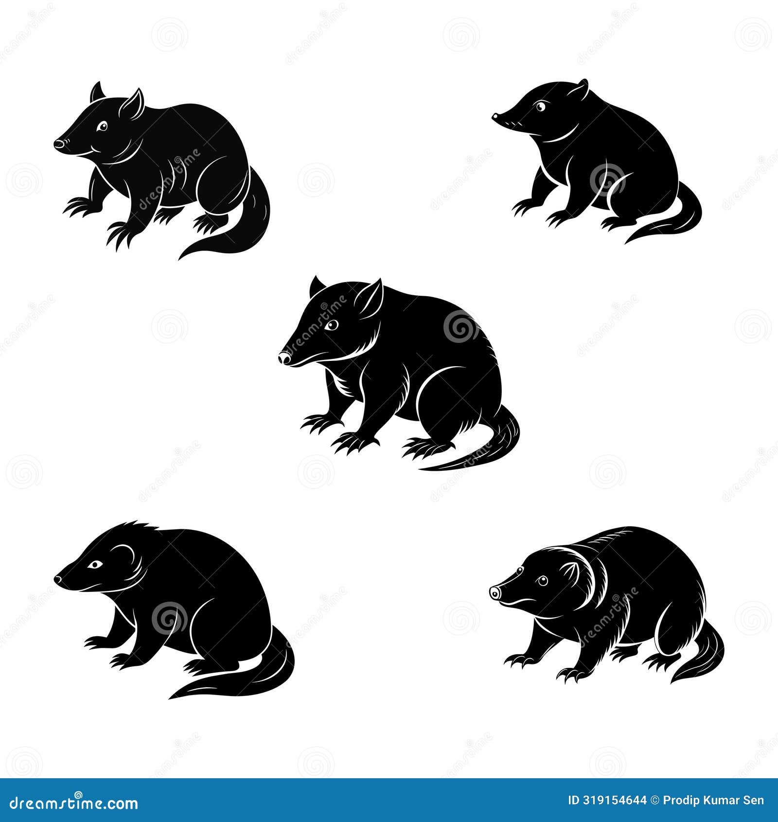 This Illustration Features a Black Silhouette of a Mole, Set Against a ...
