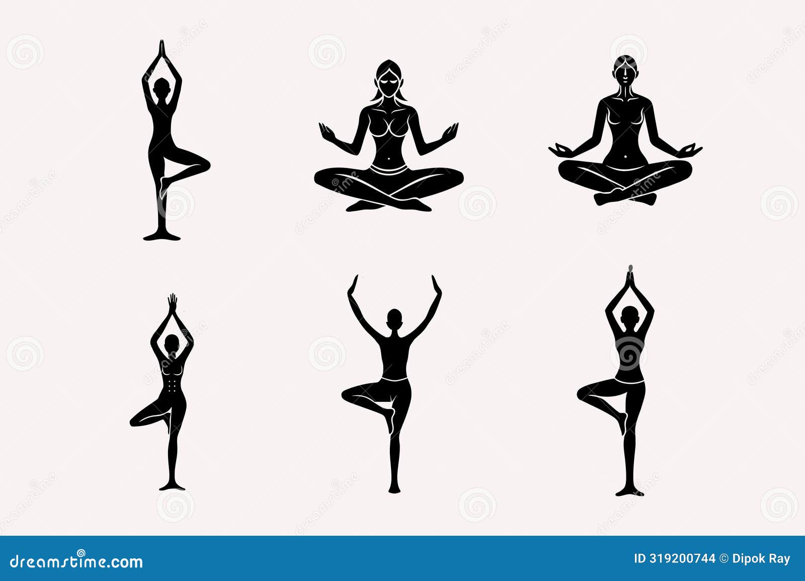 Different Yoga Asanas Vector Arts Stock Vector - Illustration of poses ...
