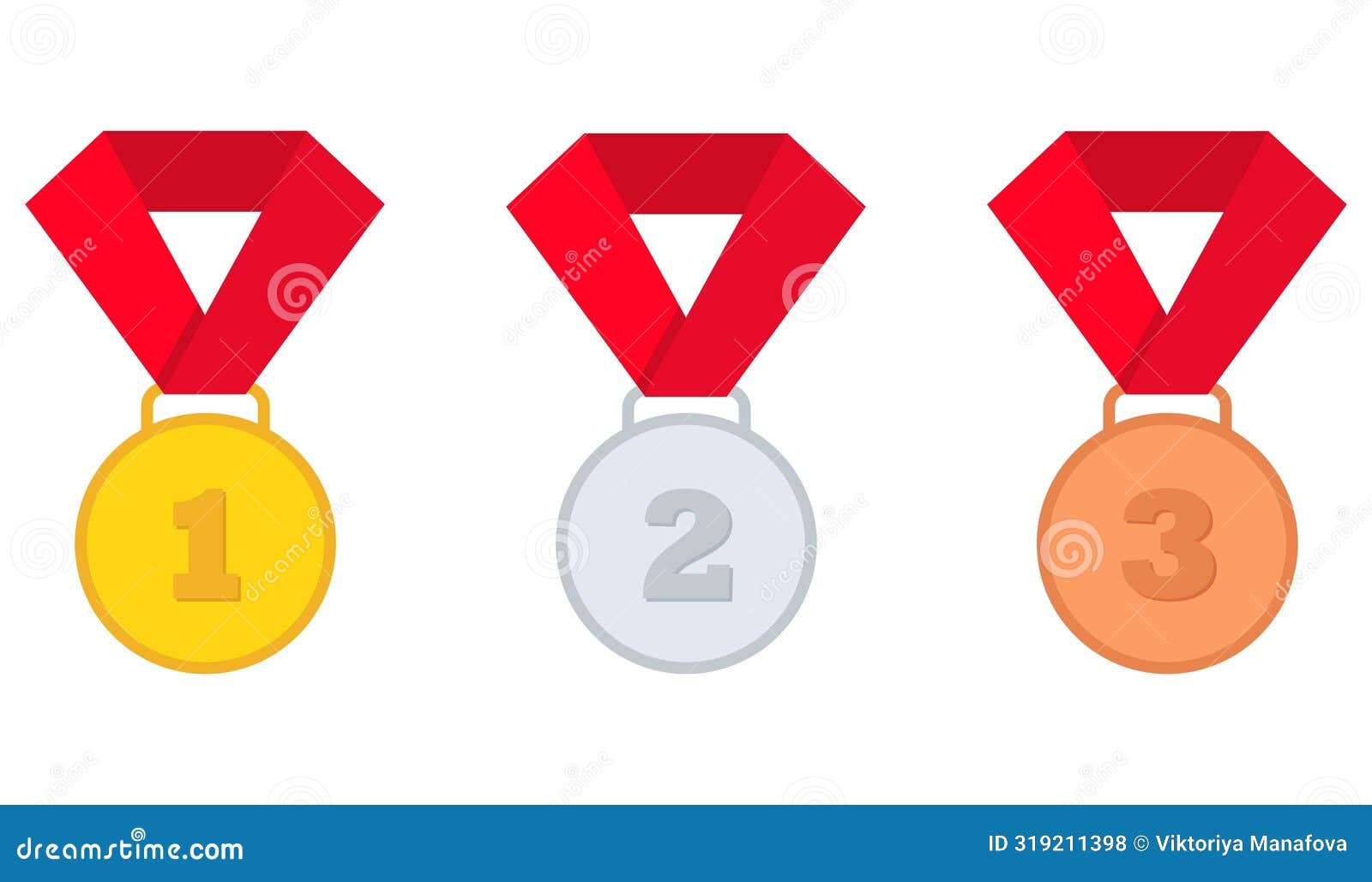3 Winner medals stock vector. Illustration of medals - 319211398