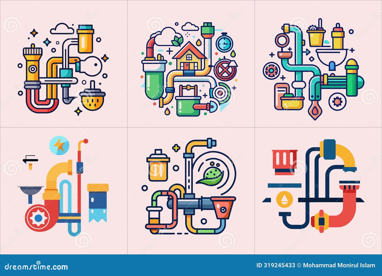 Print Drain Cleaner Vector Illustration - High-Quality Graphics. Stock ...
