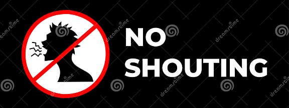 No Shouting Vector Poster Banner Stock Illustration - Illustration of ...