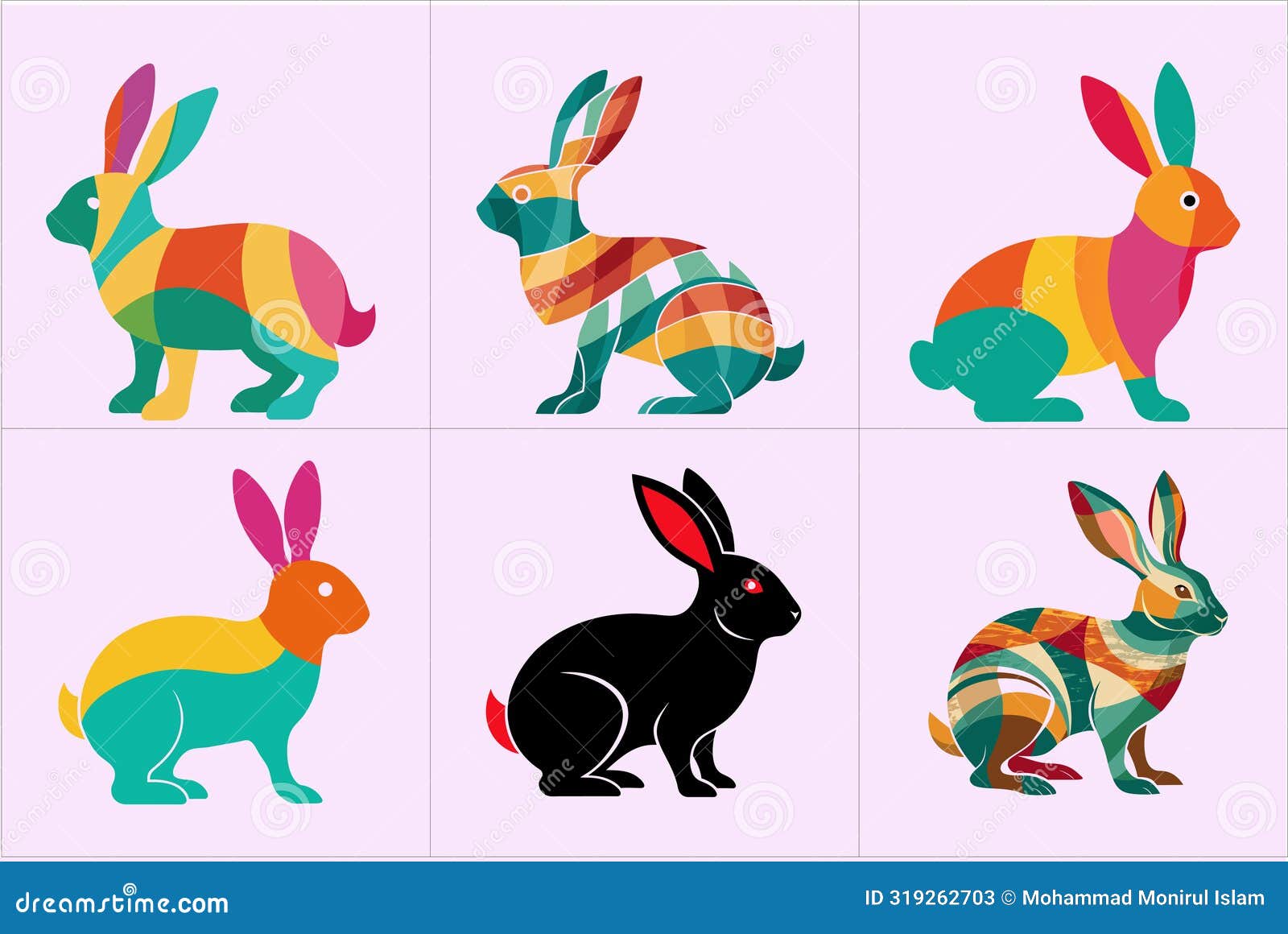Print High Quality Rabbit Vector Illustration. Stock Vector ...