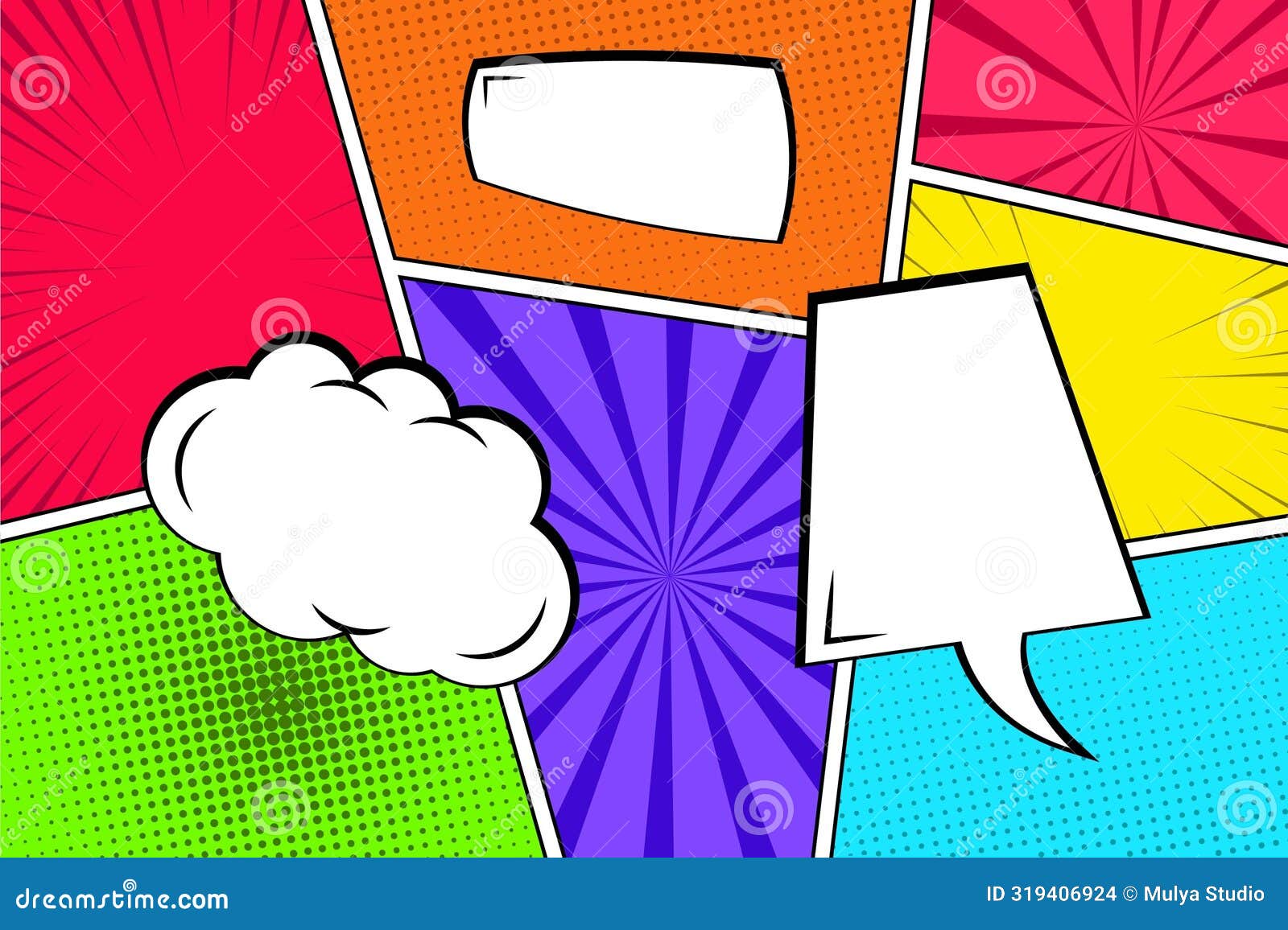 Blank Comic Book Background Image Colorfull Stock Illustration ...