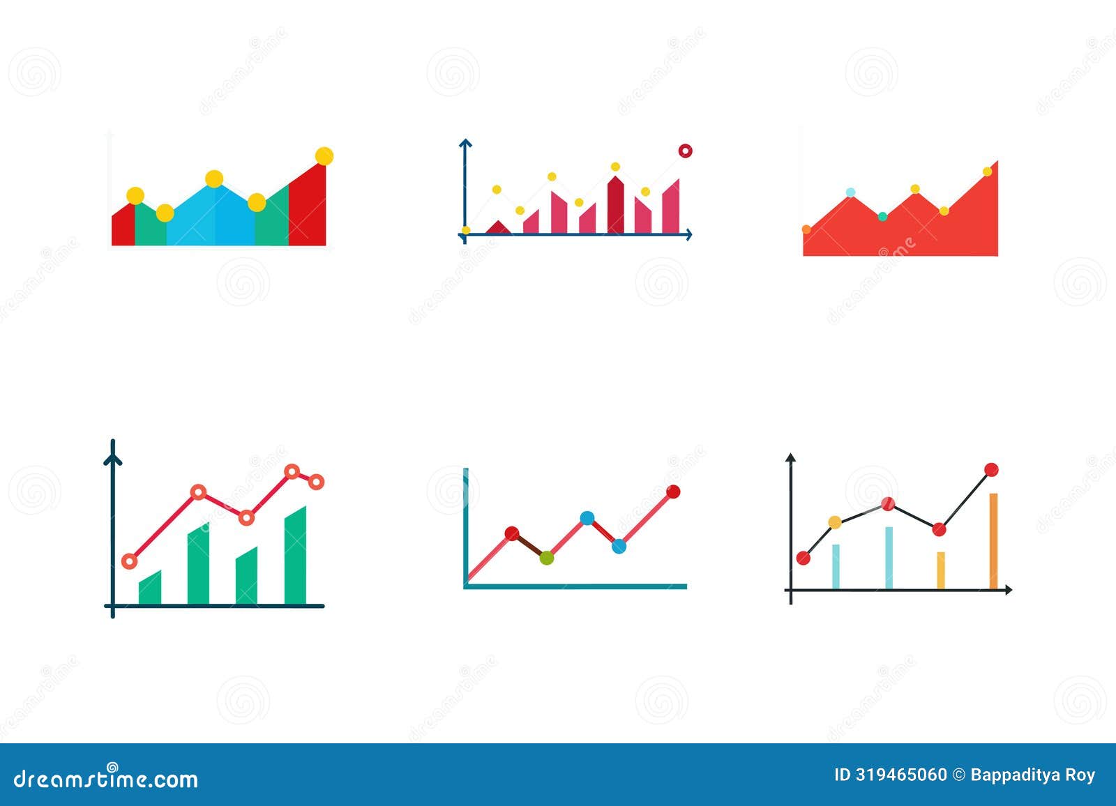 Macro Investment Economy Graph of Vector Illustration Set Stock Vector ...