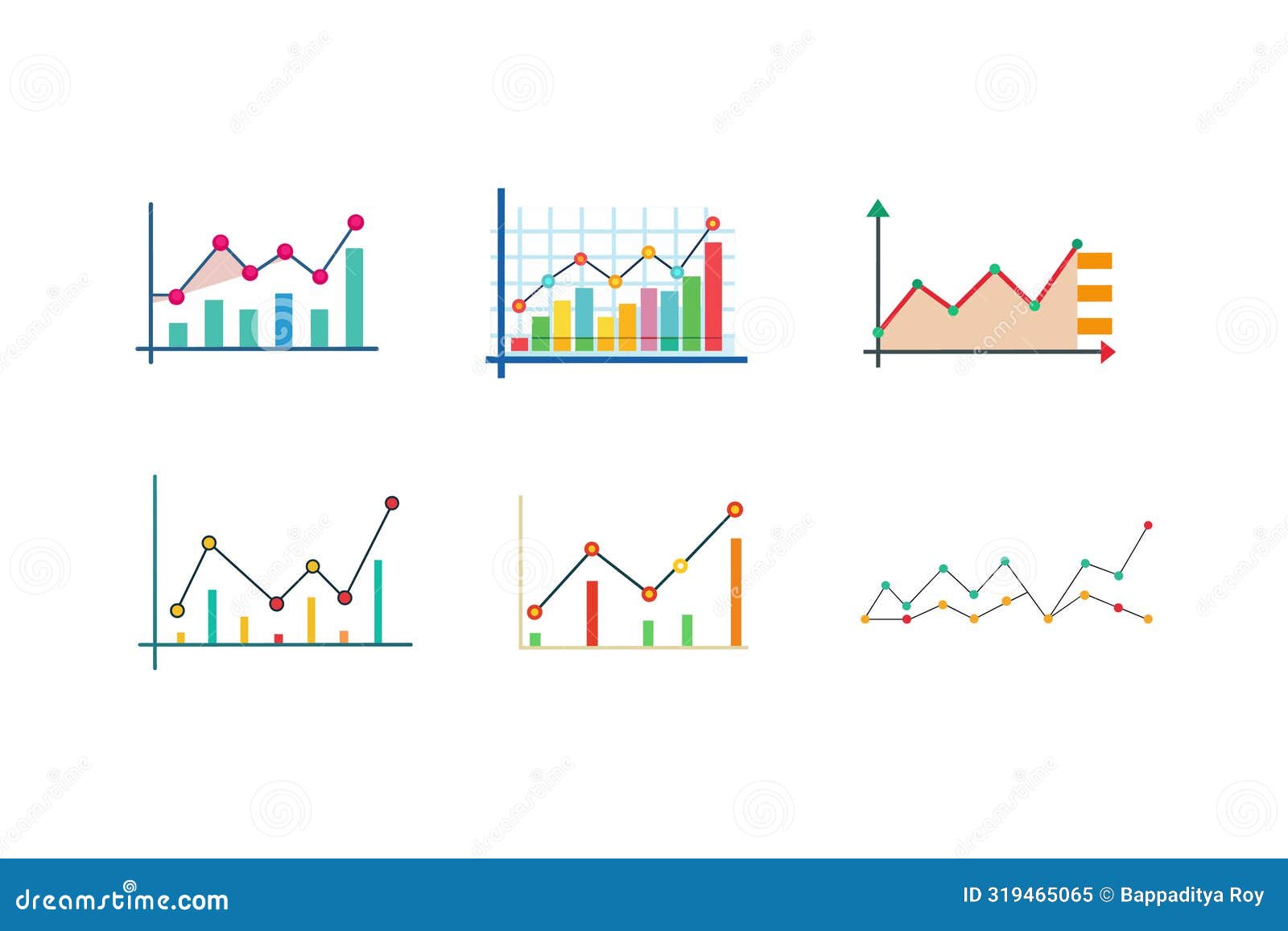 Graph of Economy Graph of Vector Illustration Set Stock Vector ...