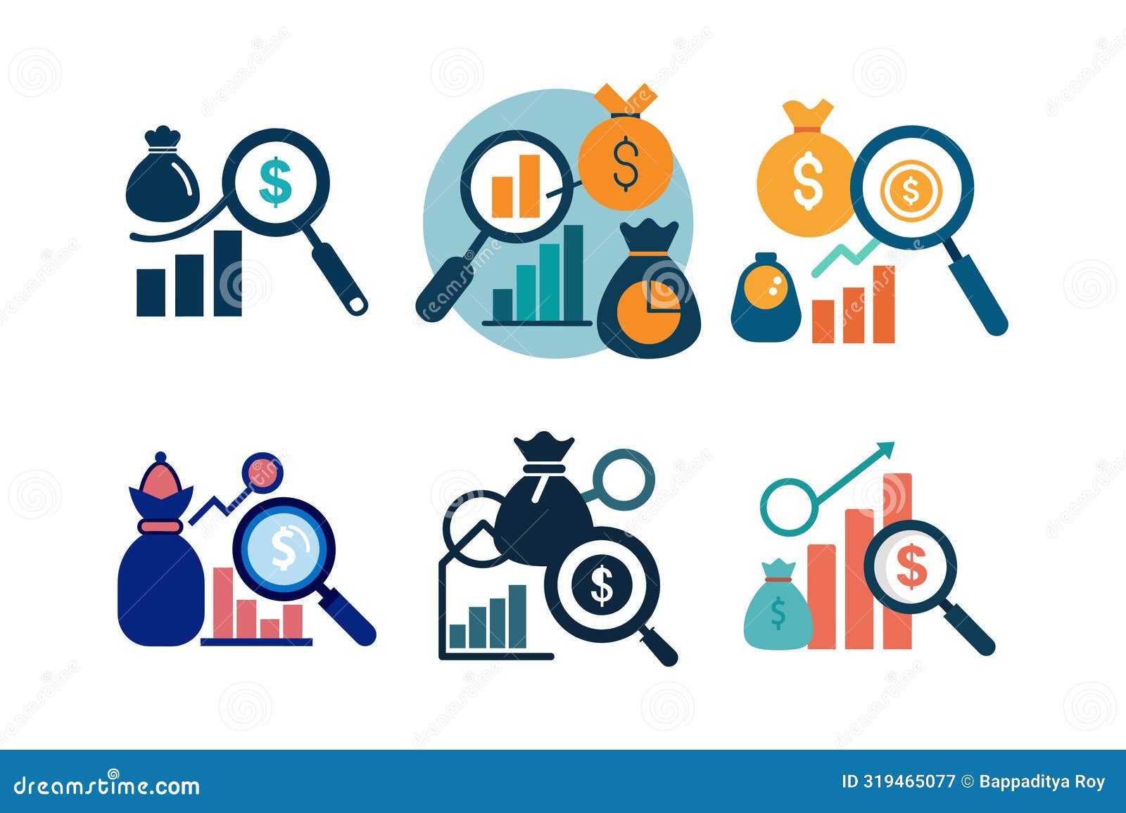Banking Performance Economy Graph of Vector Illustration Set Stock ...