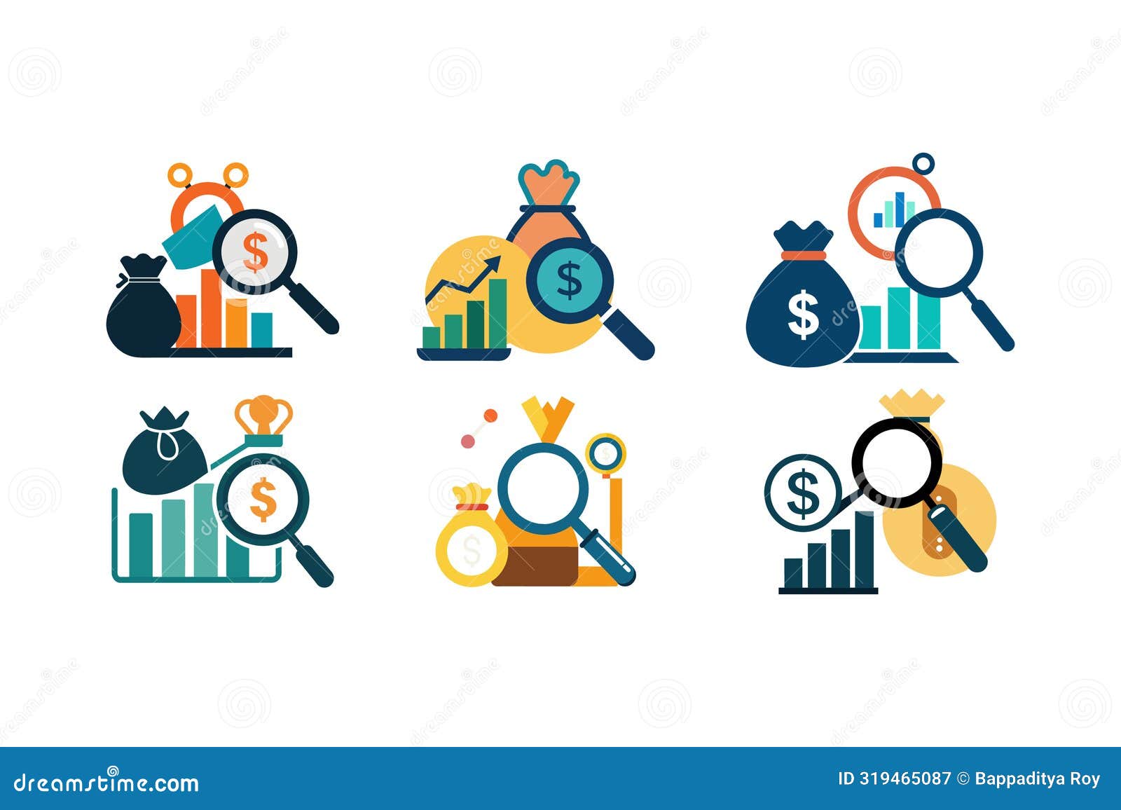 Financial Services Economy Graph of Vector Illustration Set Stock ...