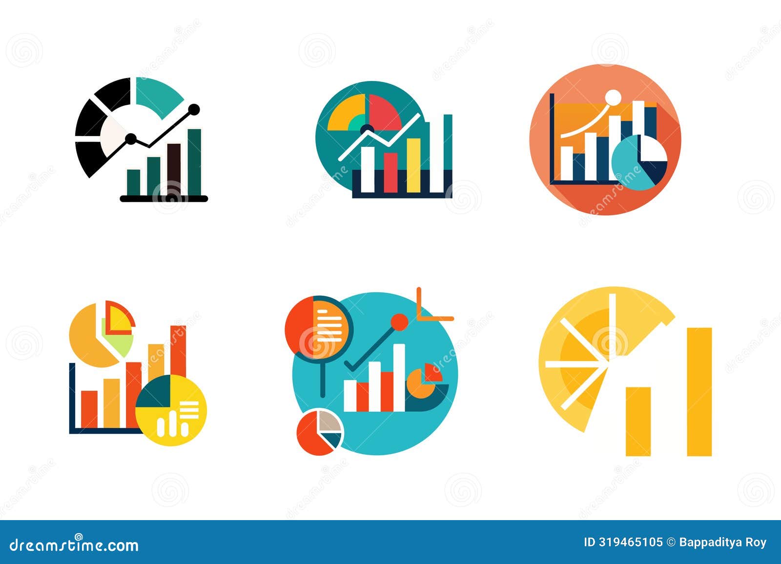 Money Economy Graph of Vector Illustration Set Stock Vector ...