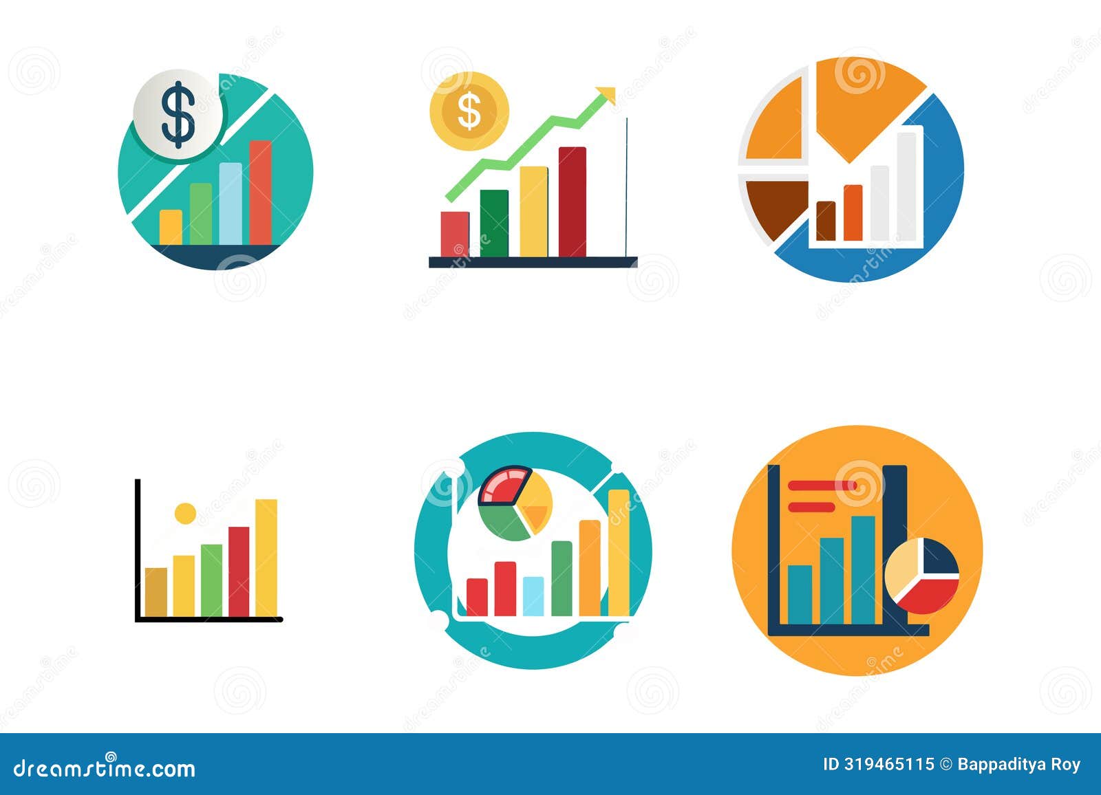 Finance Economy Graph of Illustration Set Vector Stock Vector ...