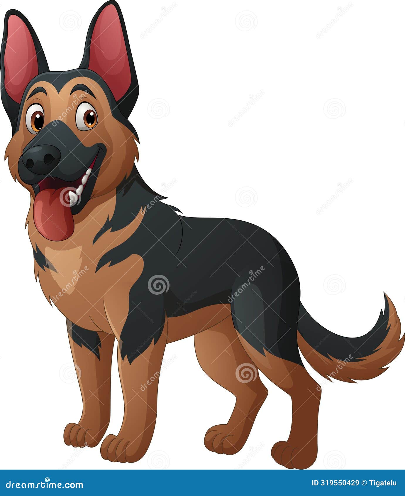 Cartoon German Shepherd Dog Head: 2d Game Art With Animated Gifs Stock ...