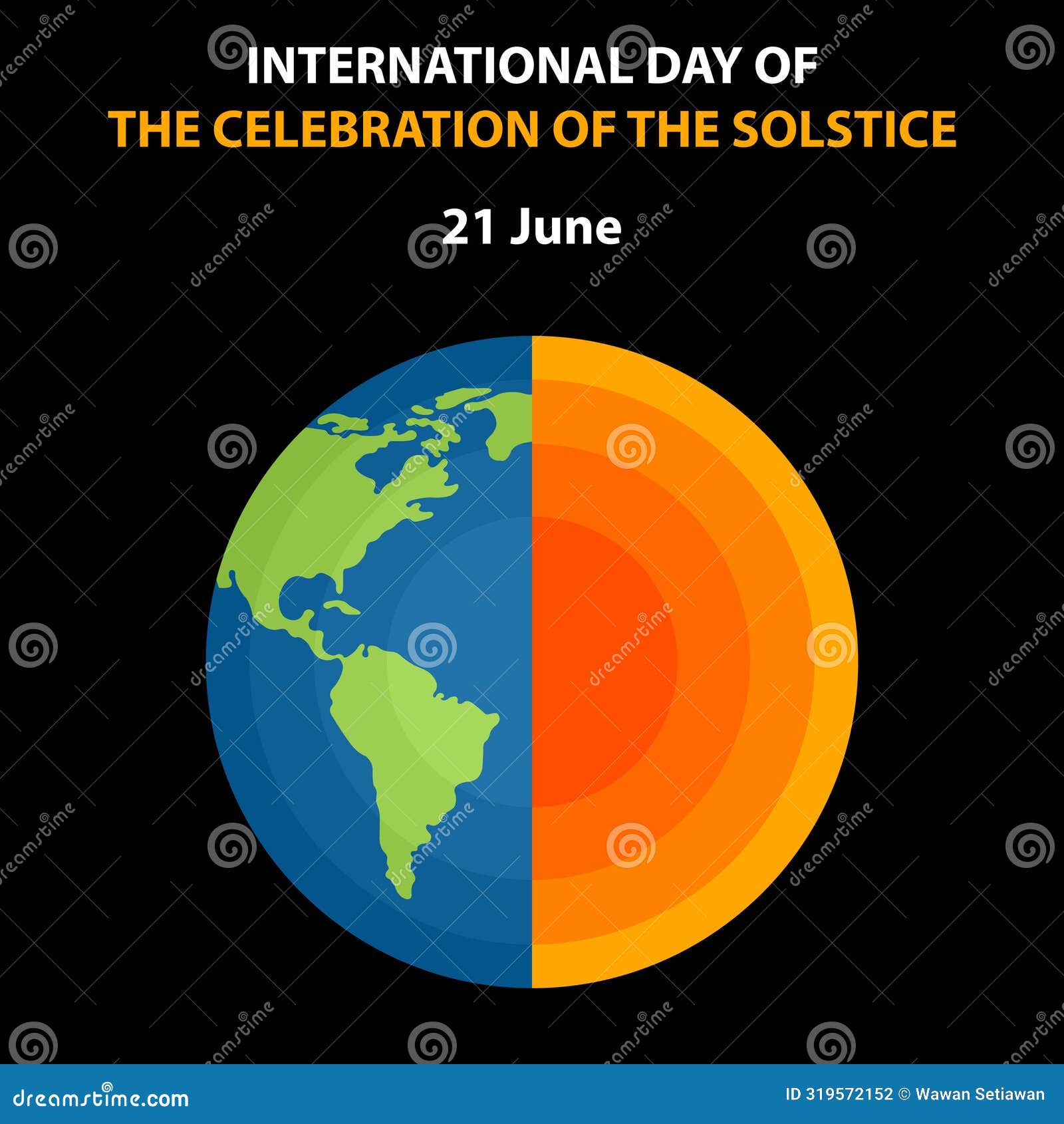 Illustration Vector Graphic of Half the Earth and the Sun Stock ...